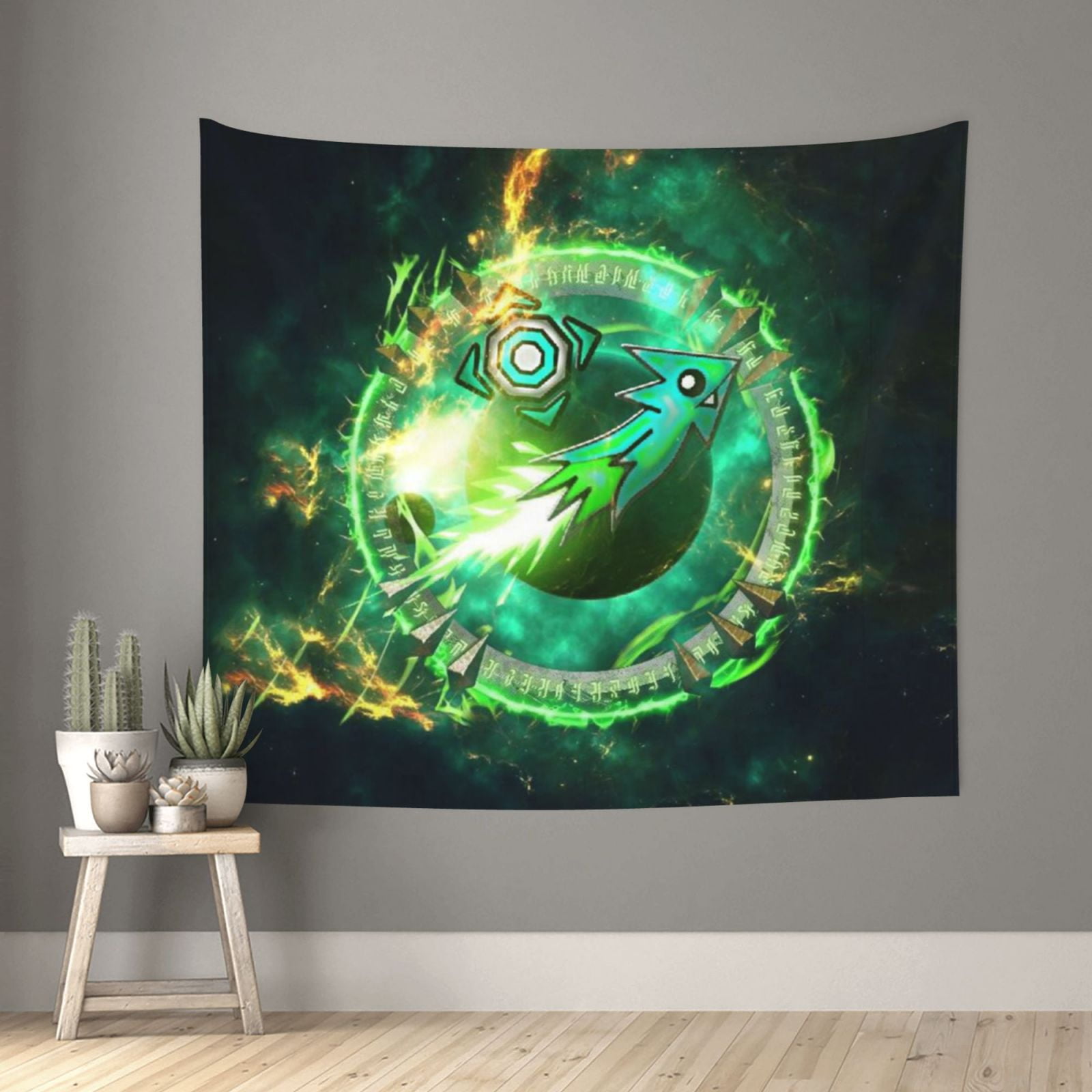 Geometry Dash Wall Tapestry Anime Poster For Bedroom Aesthetics Funny ...