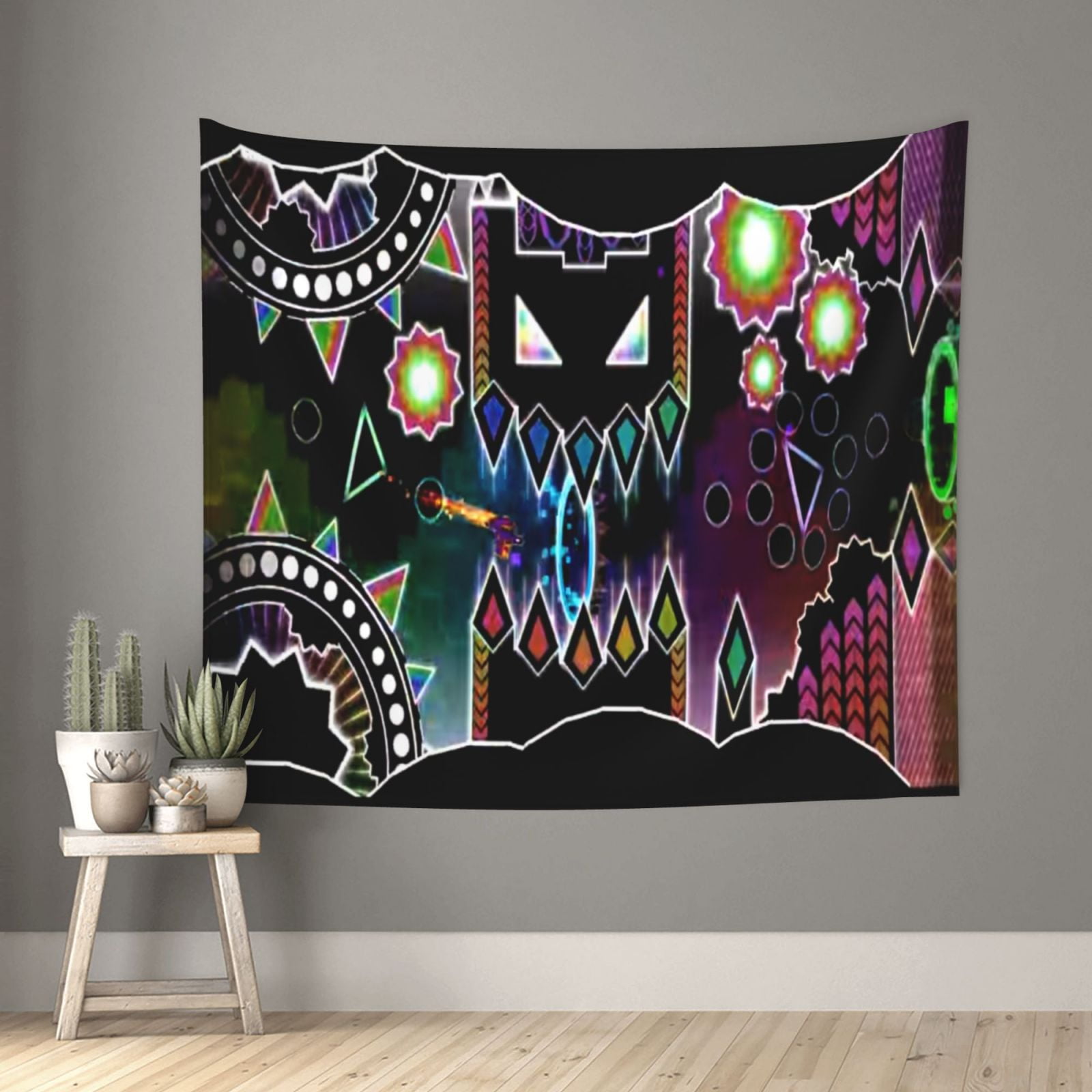 Geometry Dash Wall Tapestry Anime Poster For Bedroom Aesthetics Funny ...