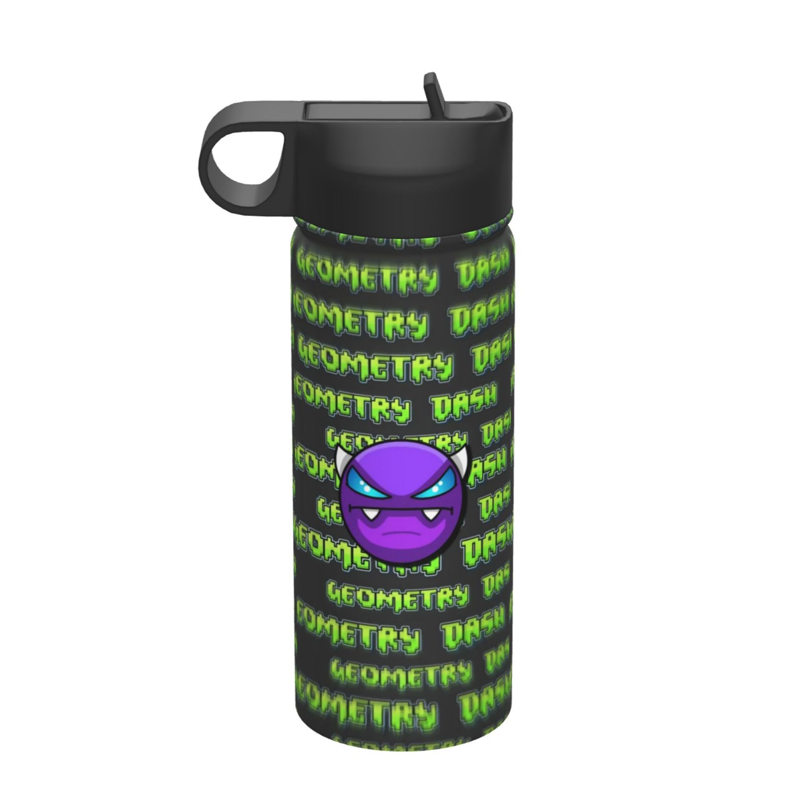 Geometry Dash Water Bottle, Cute Pattern Stainless Steel Vacuum ...