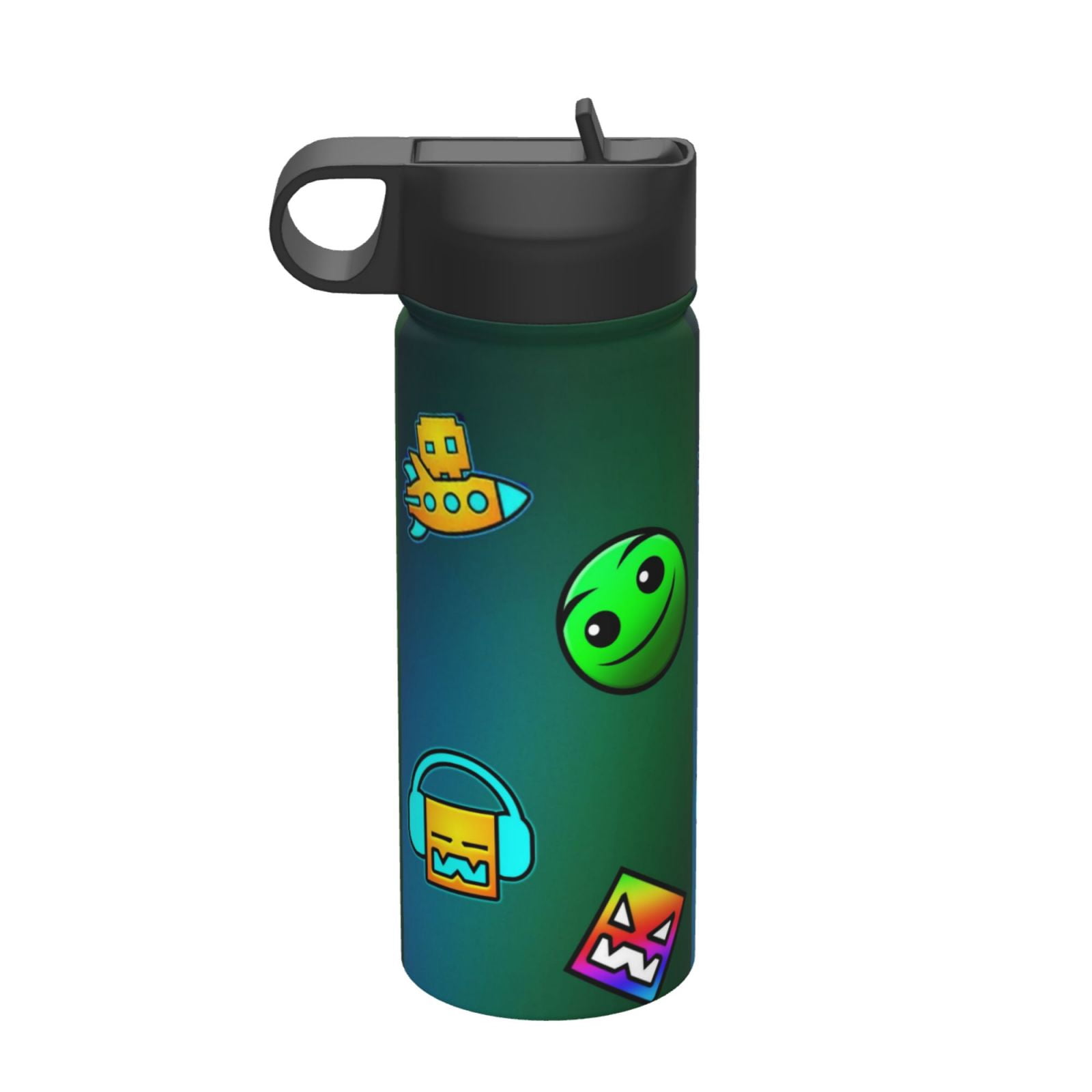 Geometry Dash Water Bottle, Cute Pattern Stainless Steel Vacuum ...