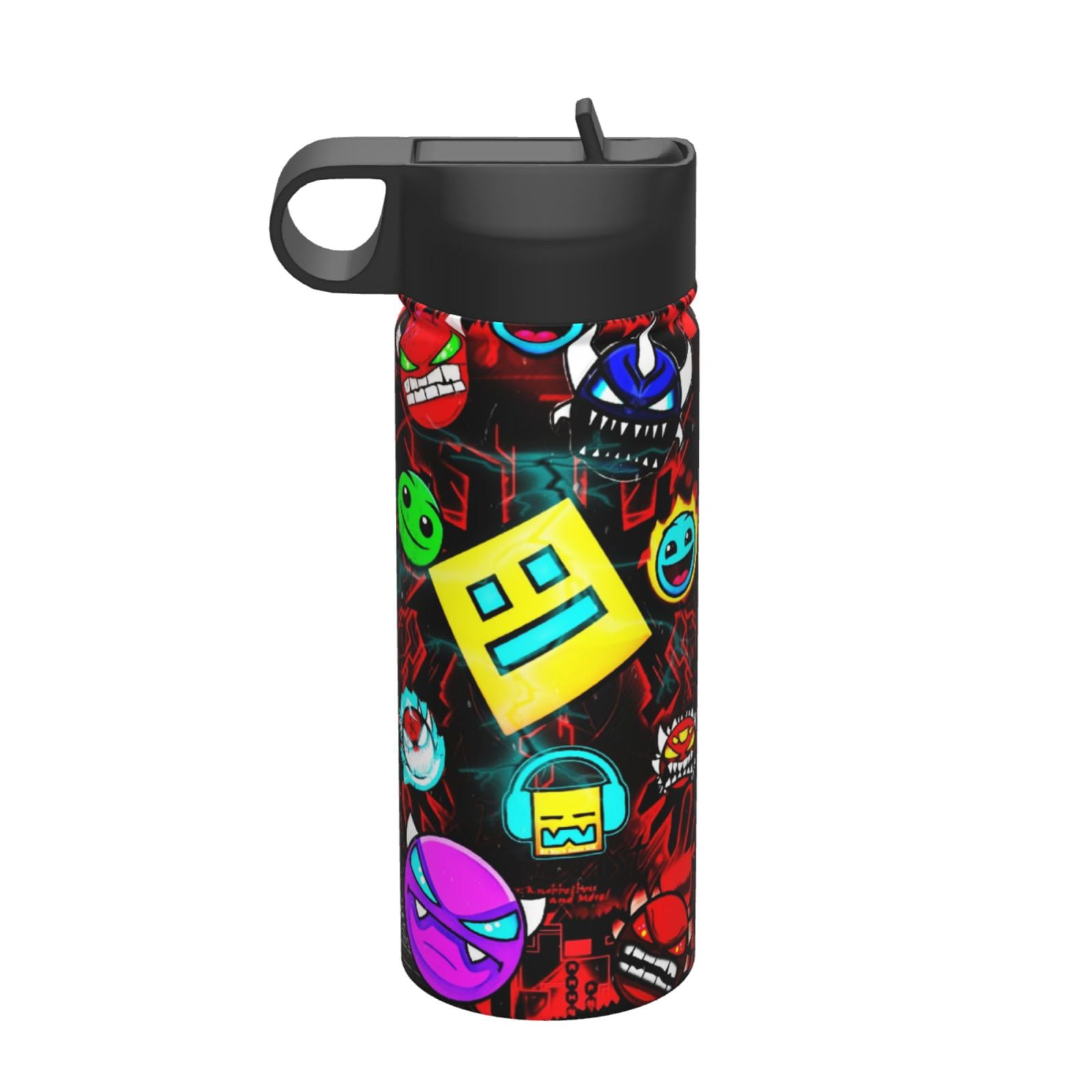 Geometry Dash Water Bottle, Cute Pattern Stainless Steel Vacuum ...