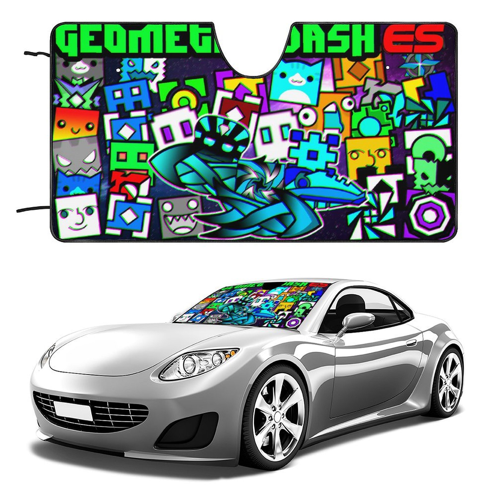 Geometry Dash Windshield Sun Shade, Front Foldable Windshield Sunshade ...