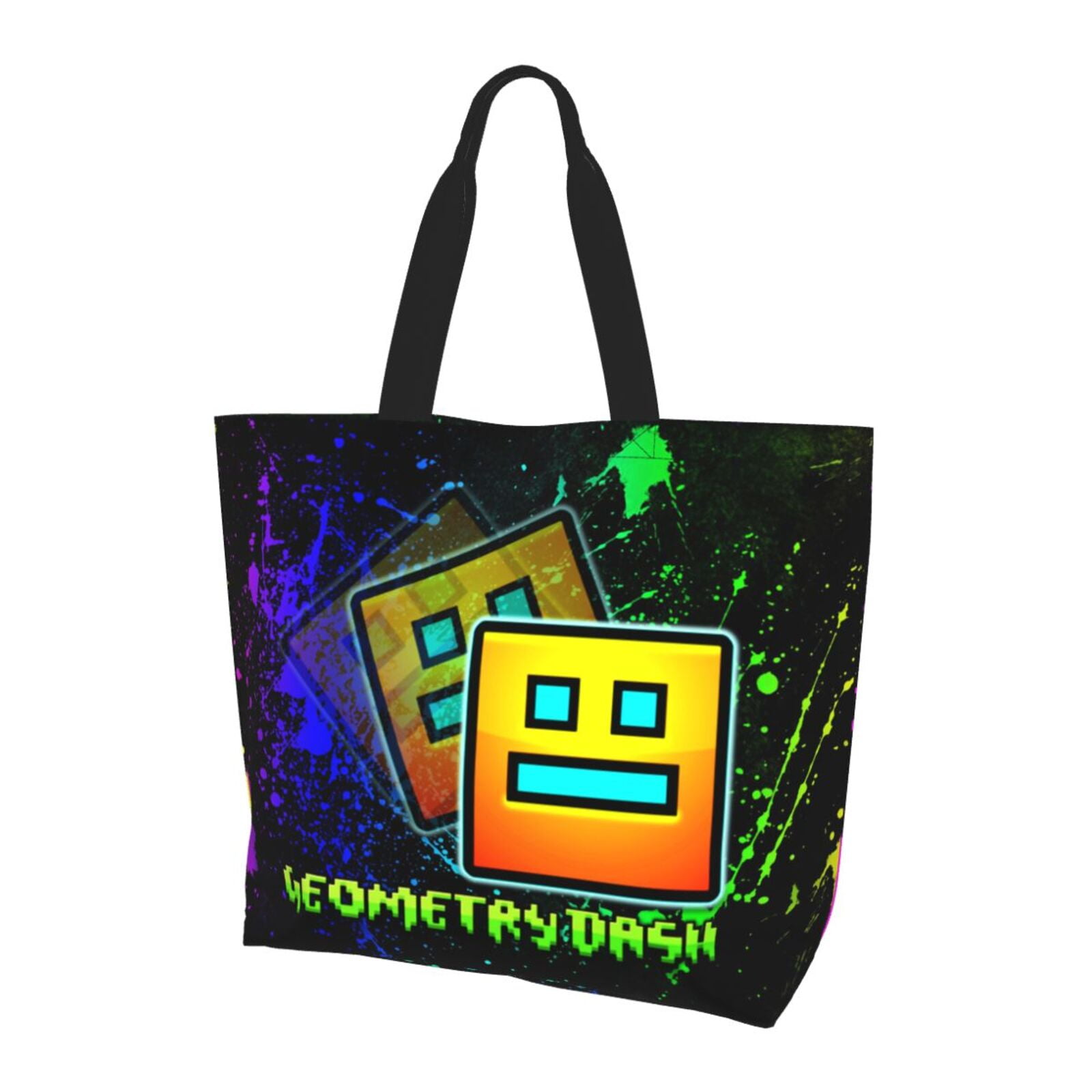 Geometry Dash Womens Casual Shoulder Bag Tote Bag Reusable Shopping Bag ...