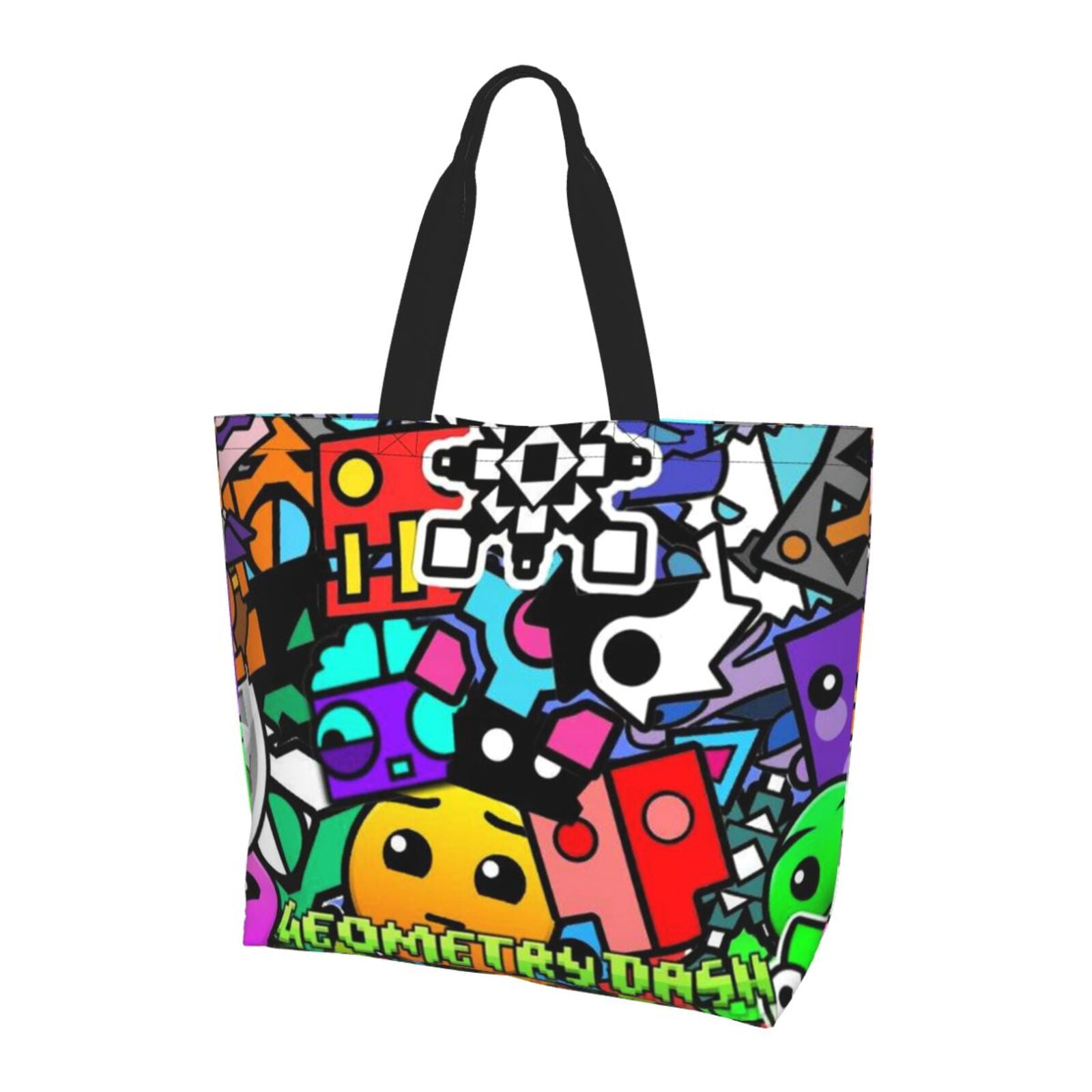 Geometry Dash Womens Casual Shoulder Bag Tote Bag Reusable Shopping Bag ...