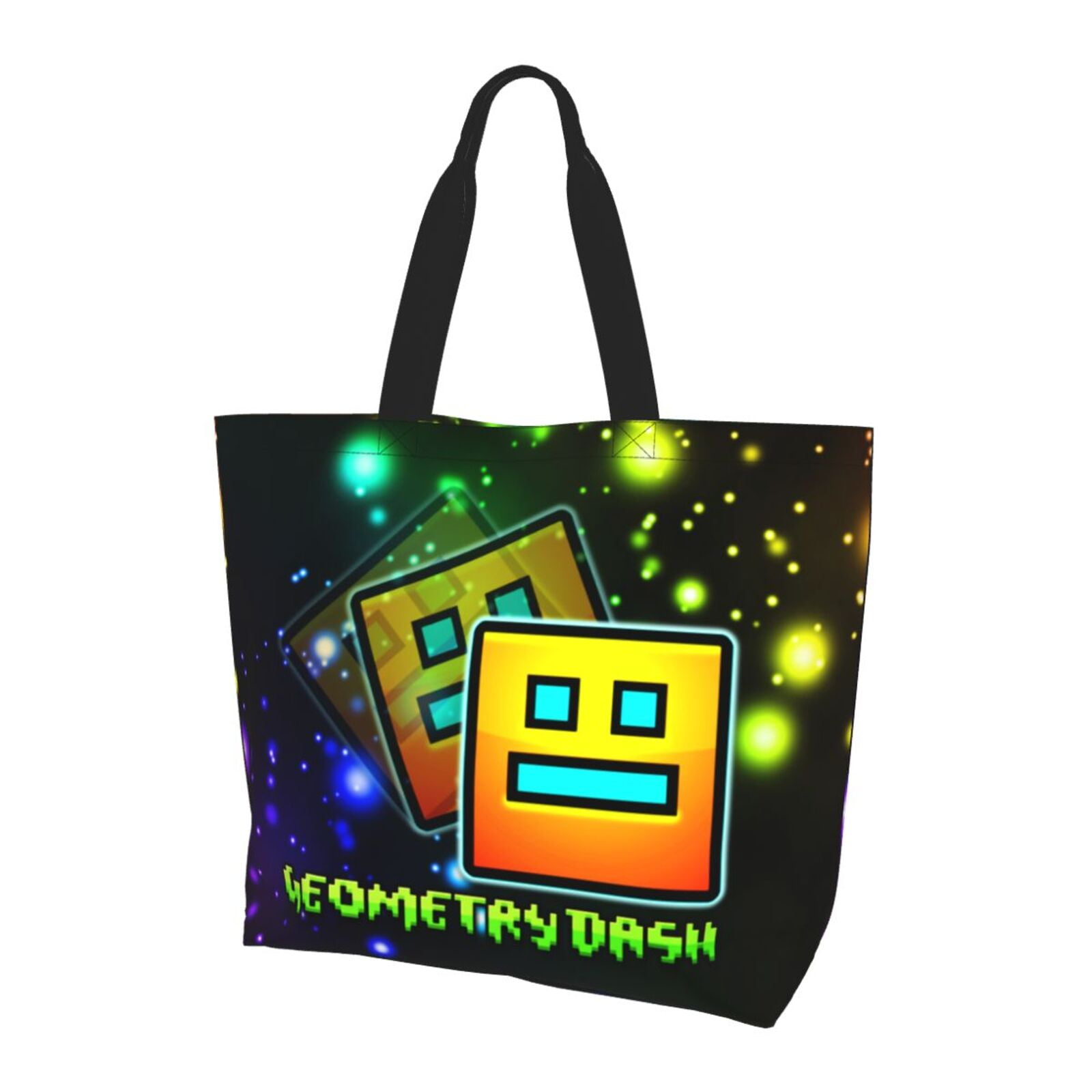 Geometry Dash Womens Casual Shoulder Bag Tote Bag Reusable Shopping Bag ...