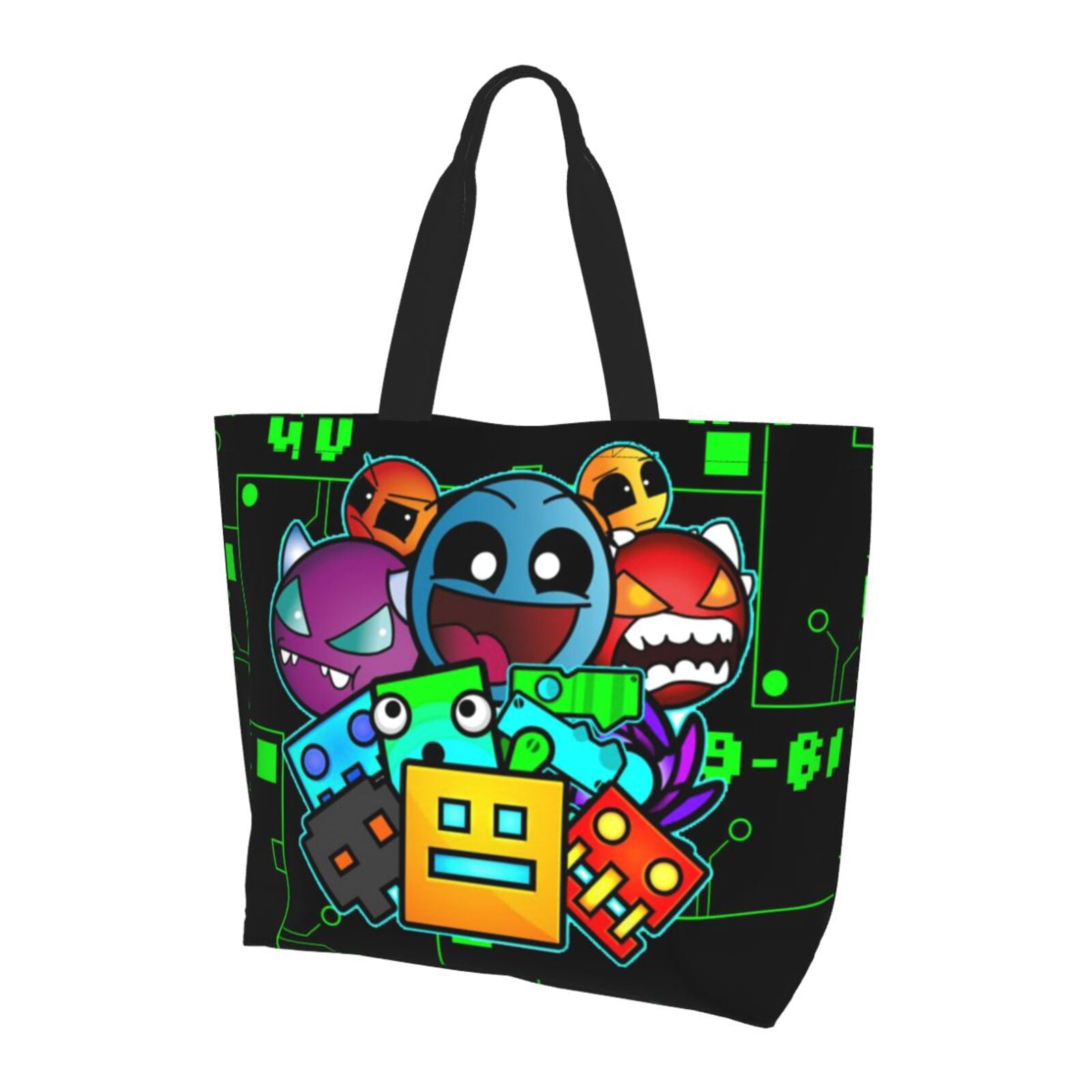 Geometry Dash Womens Casual Shoulder Bag Tote Bag Reusable Shopping Bag ...