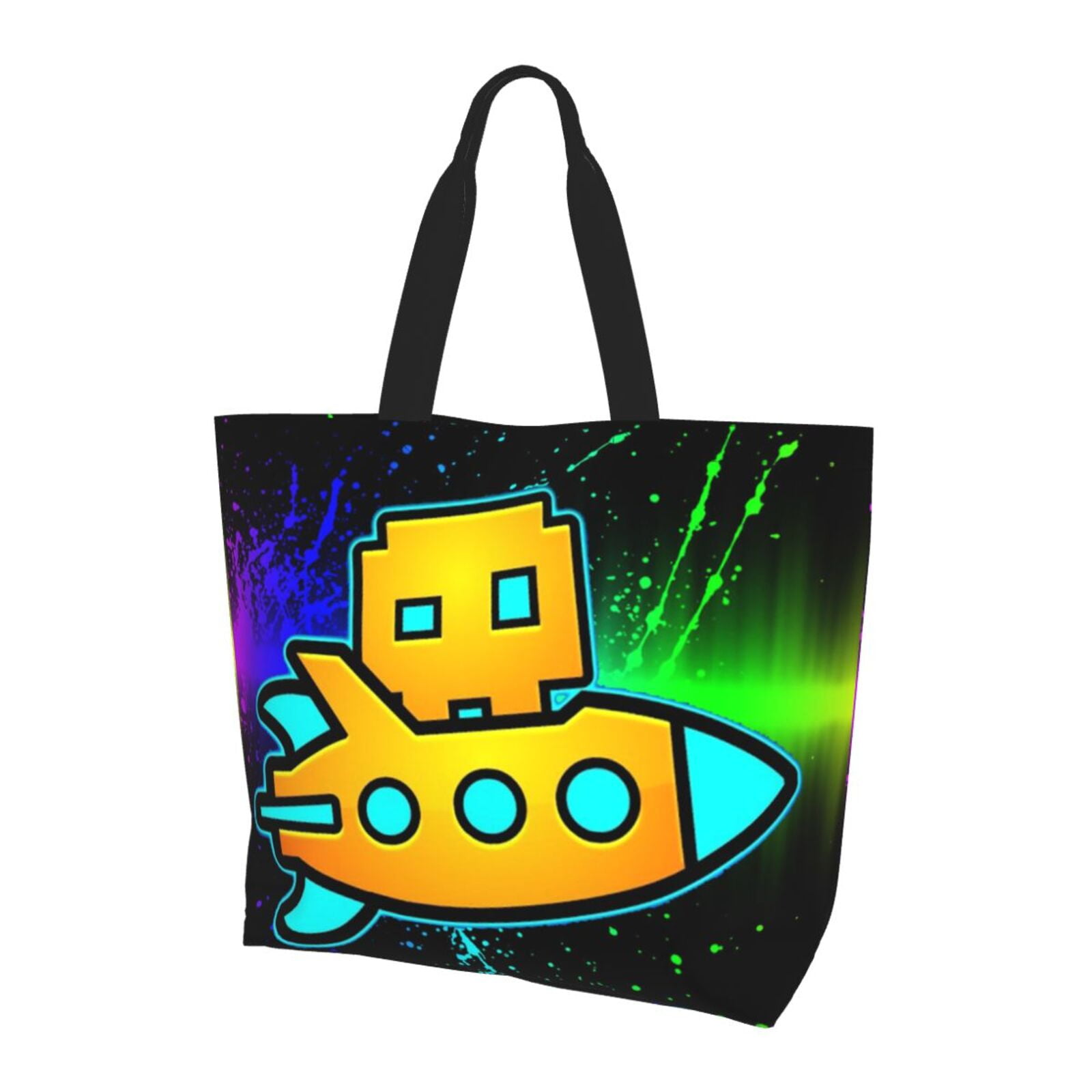 Geometry Dash Womens Casual Shoulder Bag Tote Bag Reusable Shopping Bag ...