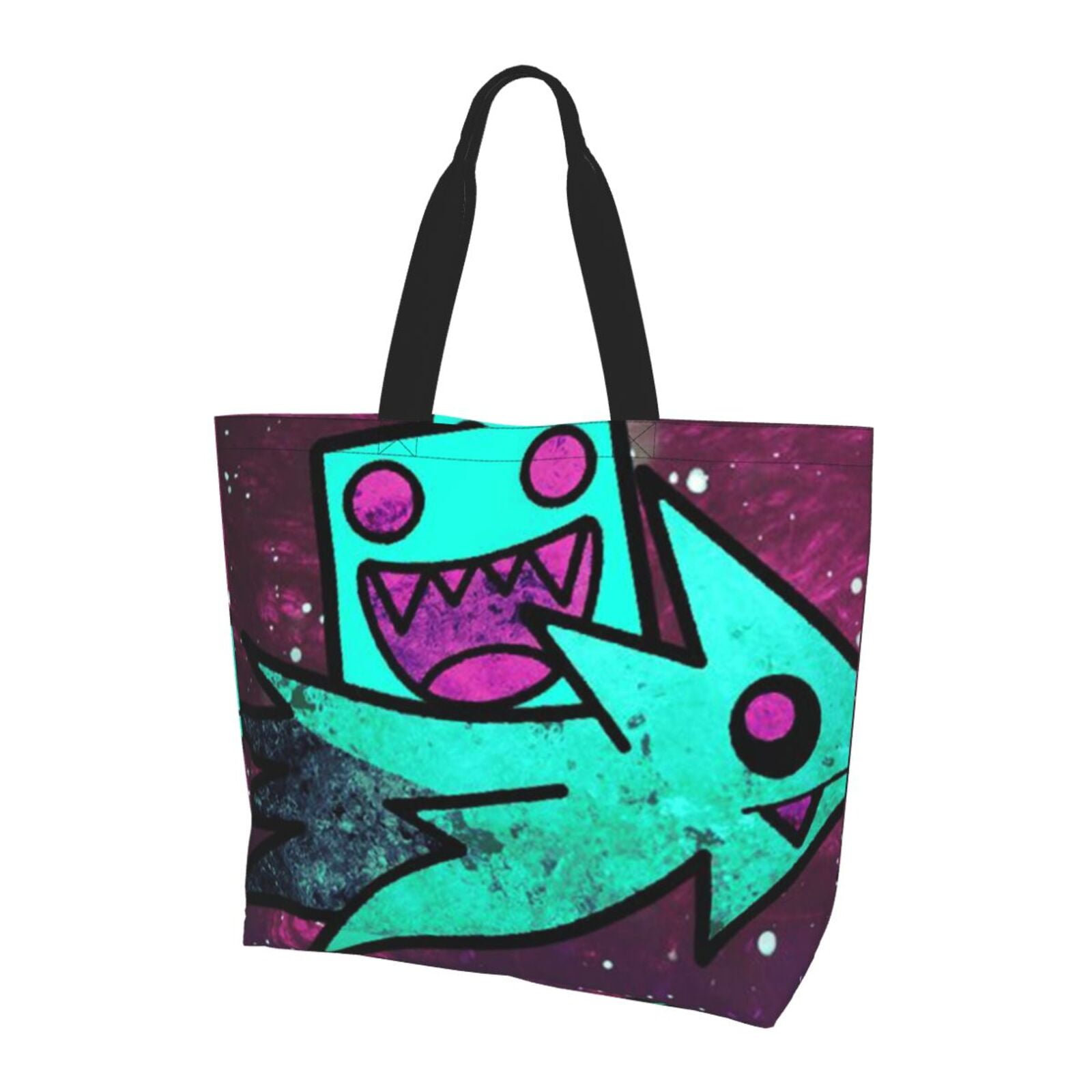 Geometry Dash Womens Casual Shoulder Bag Tote Bag Reusable Shopping Bag ...