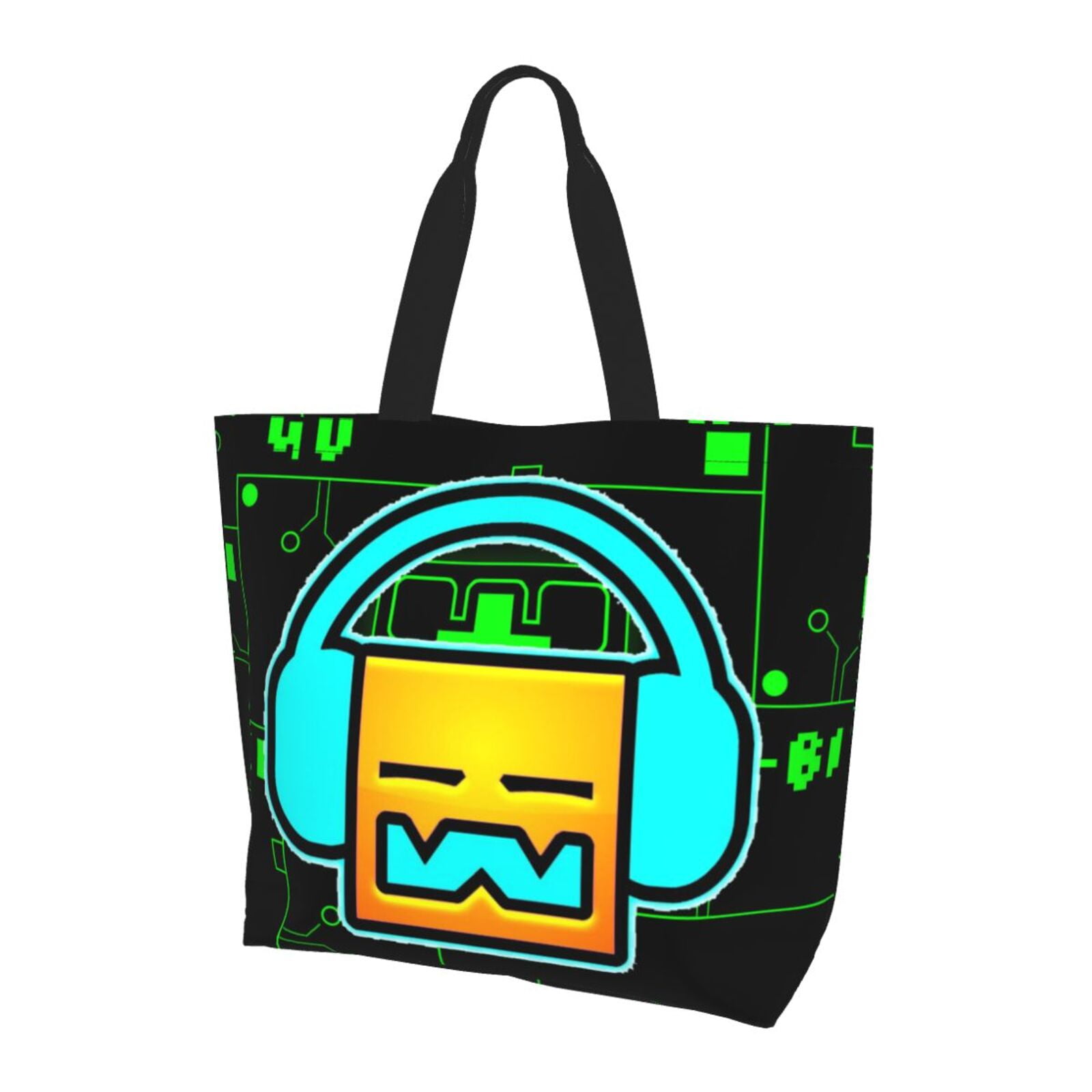 Geometry Dash Womens Casual Shoulder Bag Tote Bag Reusable Shopping Bag ...