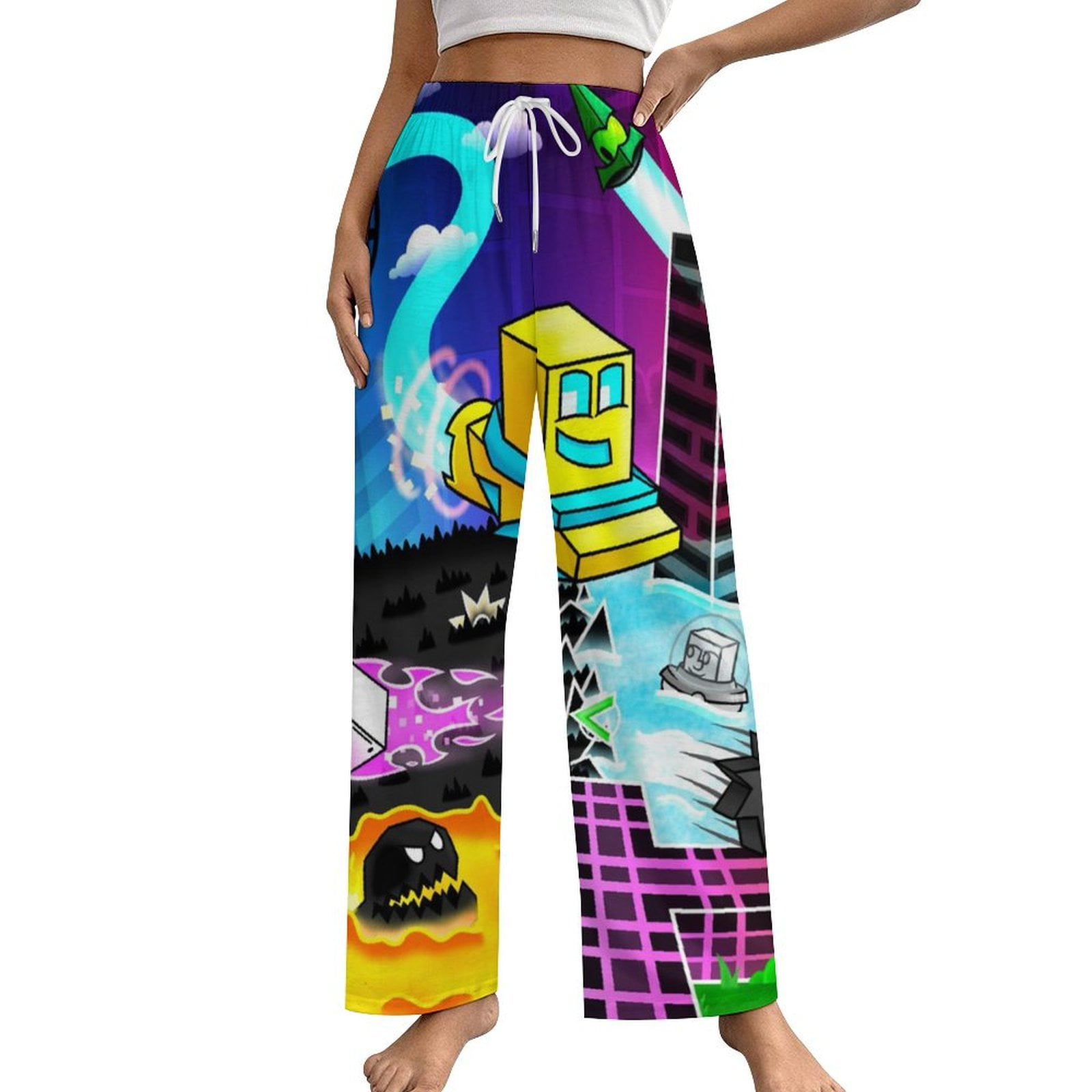 Geometry Dash World Home Pajama Pants For Womens Comfortable Soft ...