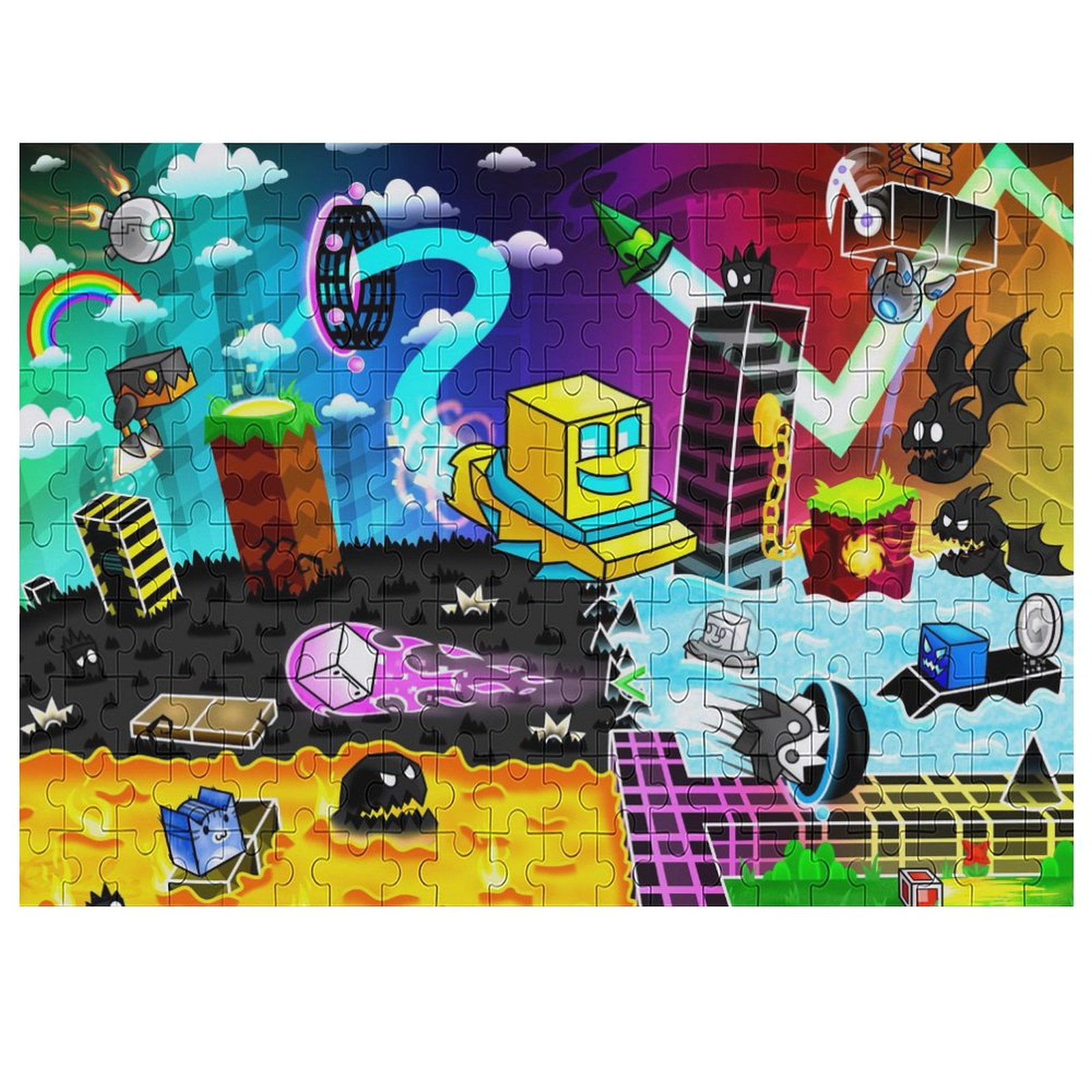 Geometry Dash World Jigsaw Puzzles Interlocking Puzzles Home Decor ...