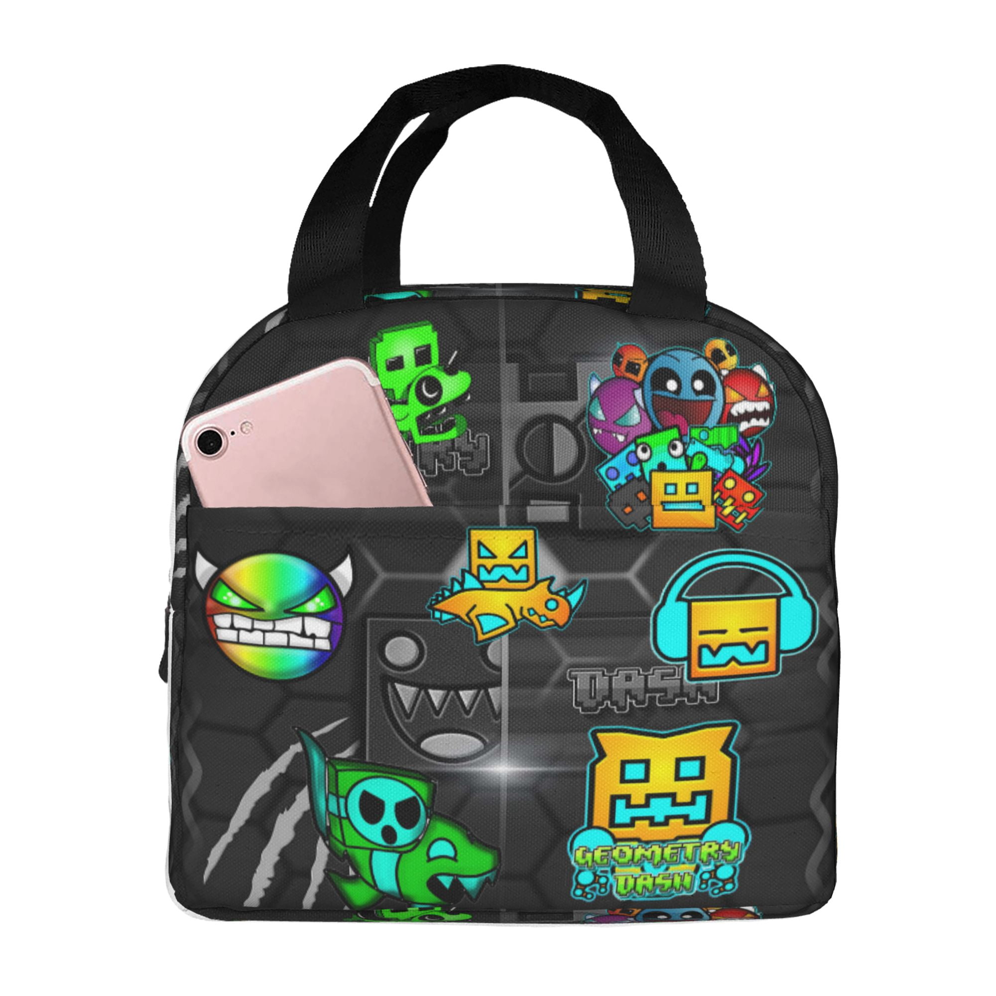 Geometry Dash World Lunch Bag Portable Tote Bag Insulated Lunch Box ...