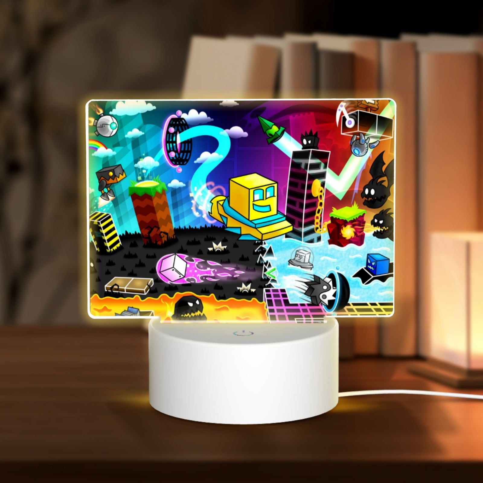 Geometry Dash World Rectangular Acrylic Night Light USB Cable Lamp ...