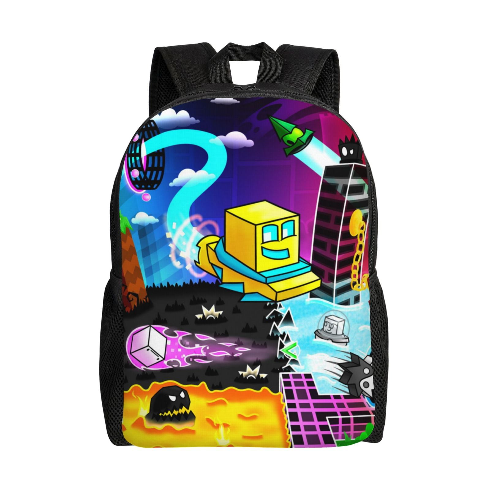 Geometry Dash World Unisex Backpack Laptop Daypack Adjustable Shoulders ...