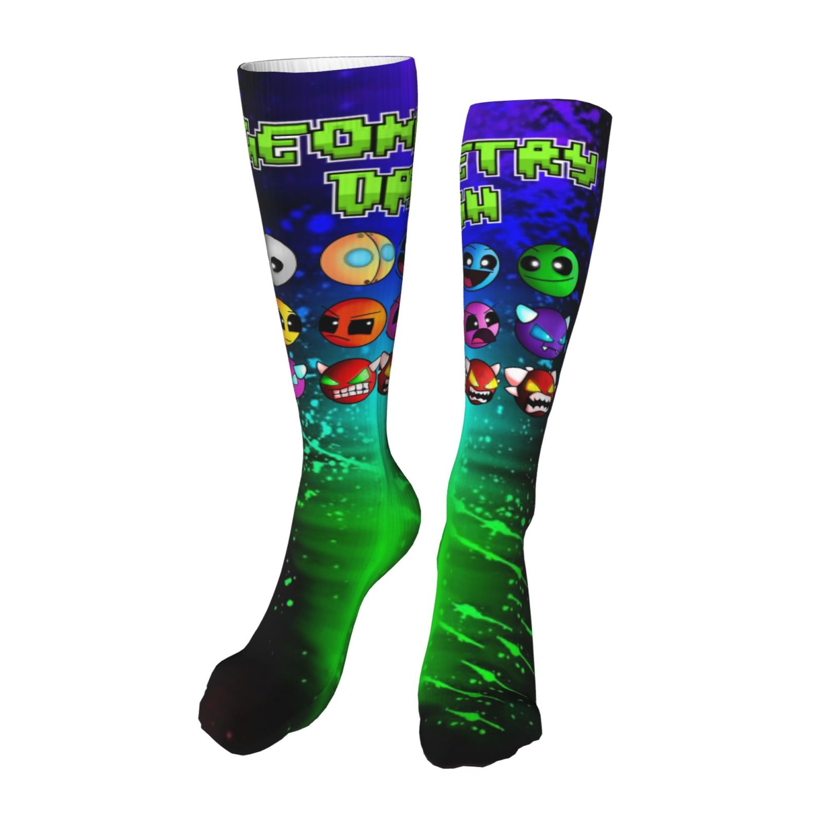 Geometry Dash World Unisex Long Knee Thigh Compression Crew Socks Men ...