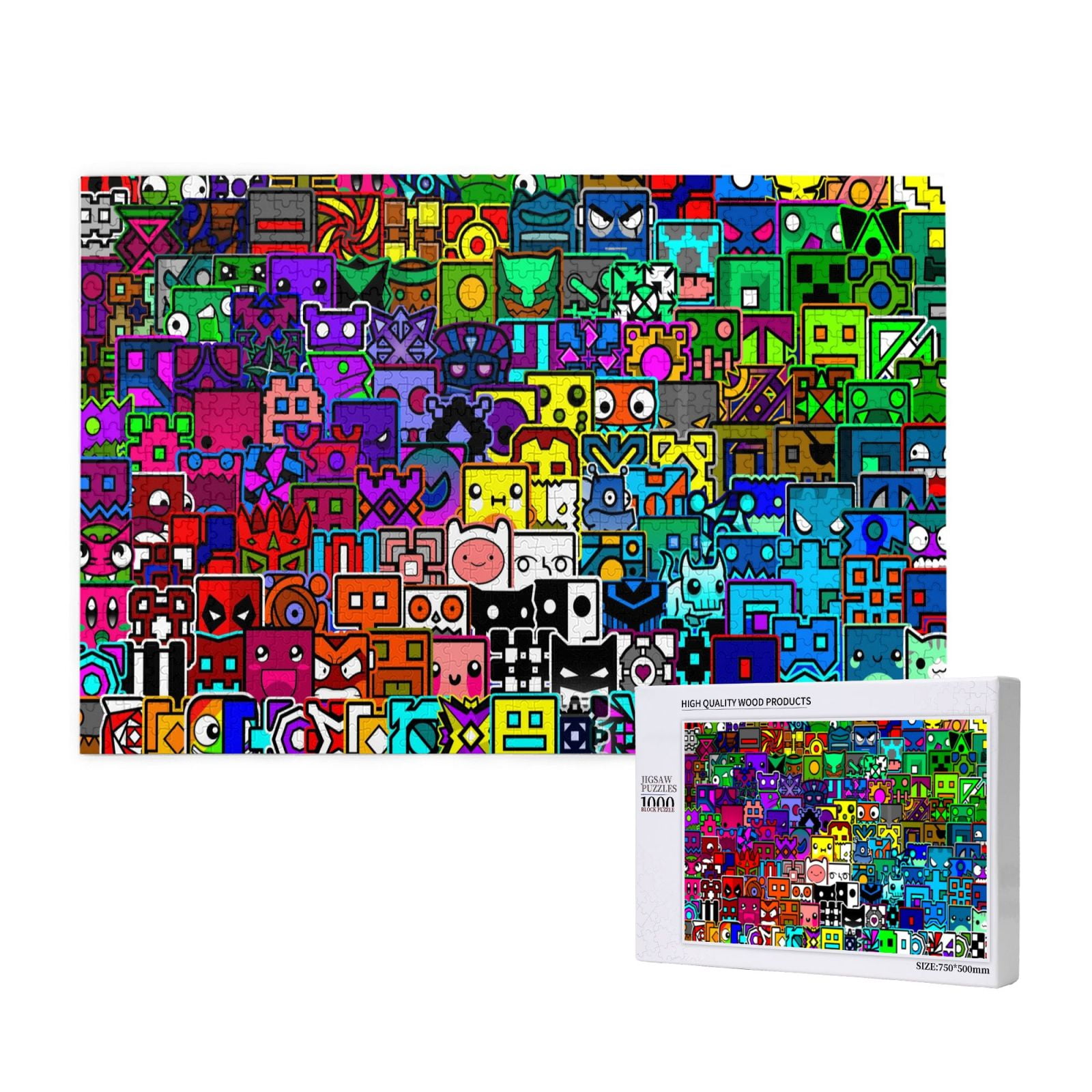 Geometry DashJigsaw Puzzle,1000 puzzle pieces Gift Toys Art Home Decor ...