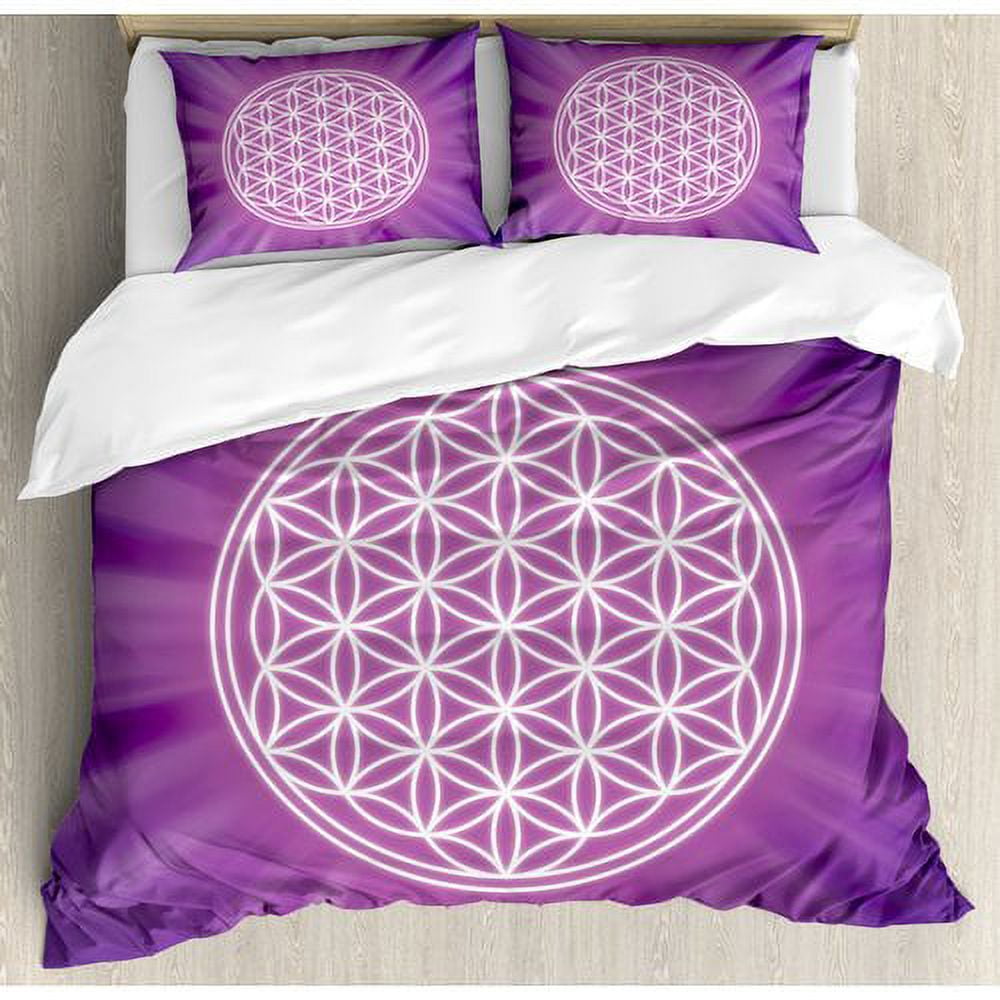 Geometry Duvet Cover Set, Abstract Overlapping Circles on Vibrant ...