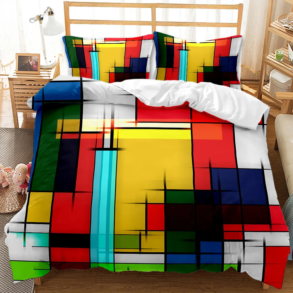 Geometry Duvet Cover Watercolor Abstract Painting for Quilt Comforter ...