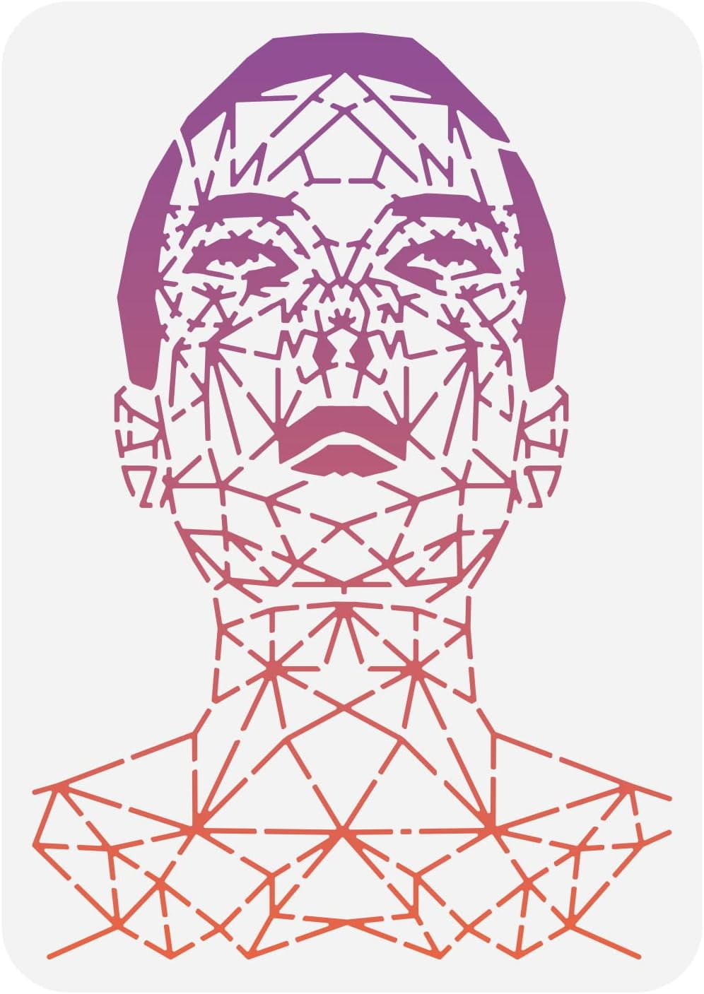 Geometry Face Painting Stencil 8.3x11.7inch Human Face Line Painting ...