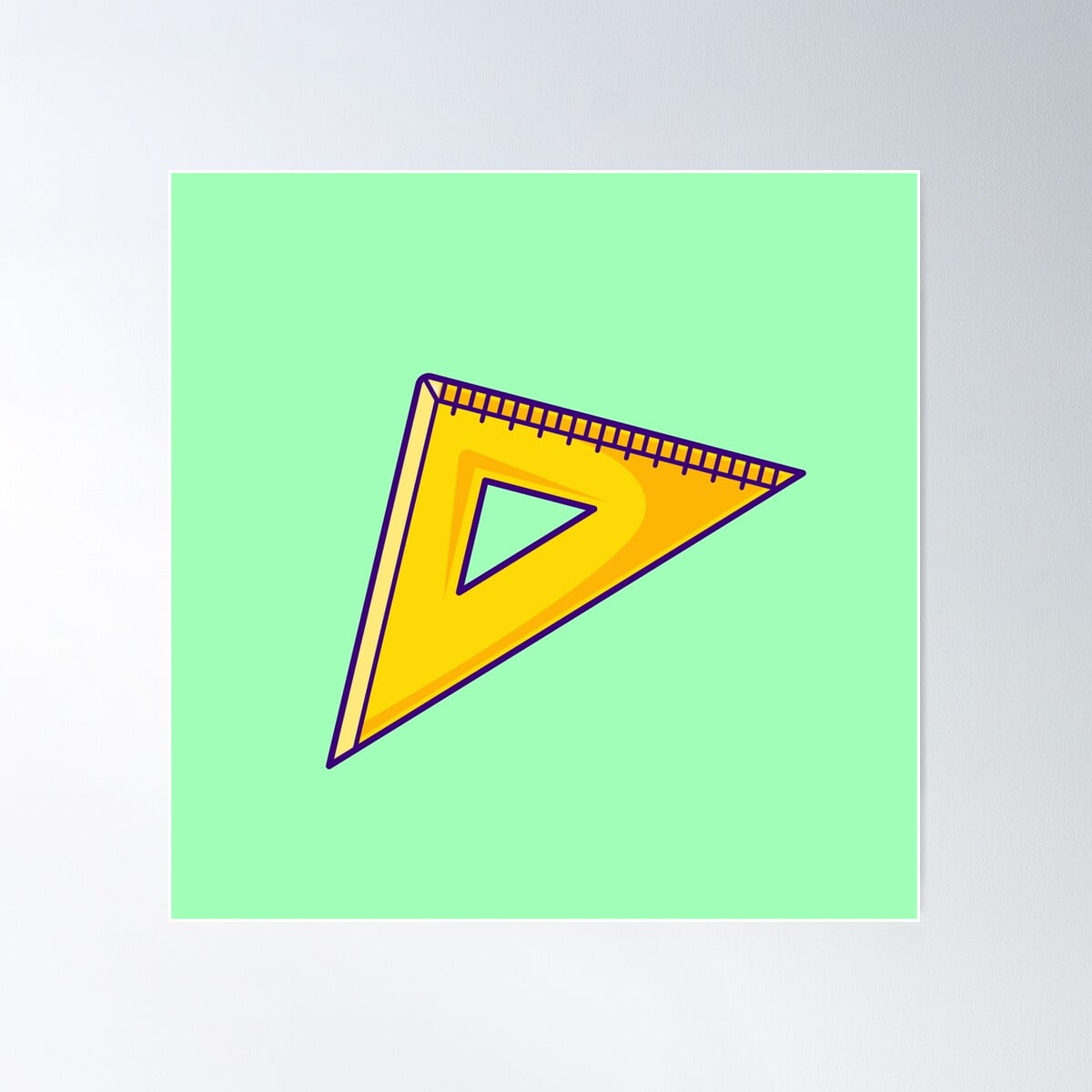 Geometry Fun: Cartoon Vector Icon Of Triangle Ruler For Creative ...