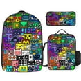 Geometry Game Dash Backpack Set, 3 Piece Backpack Set With Lunch Box ...