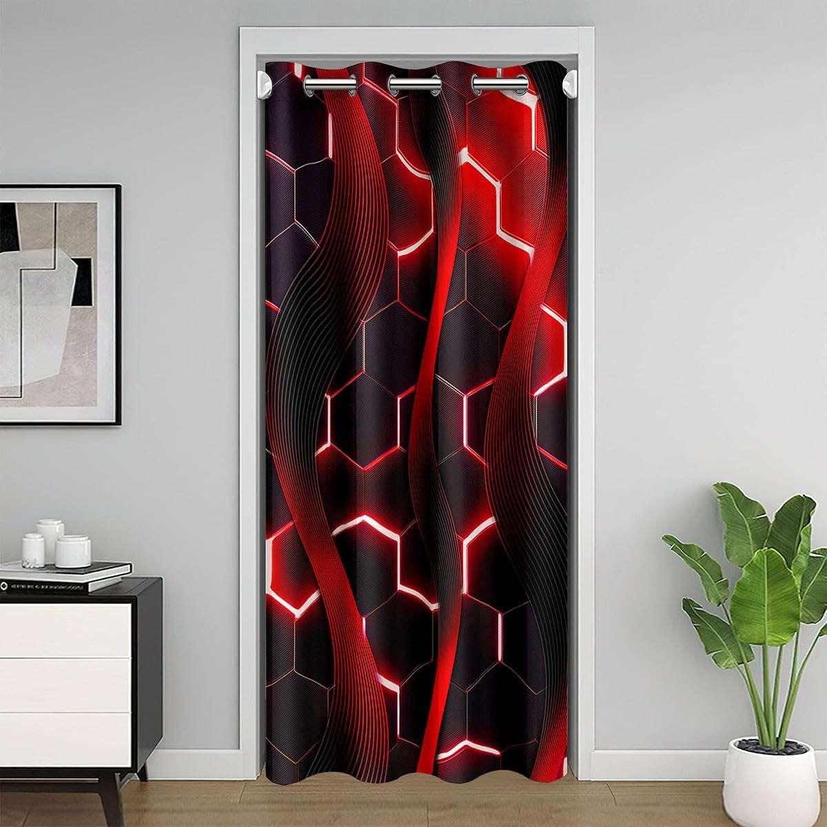 Geometry Hexagon Music Note Door Curtains Closet Noren for Hallway ...