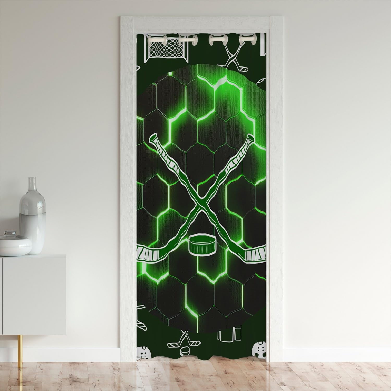 Geometry Hexagon Music Note Door Curtains Closet Noren for Hallway Entrance Pantry Blackout ...