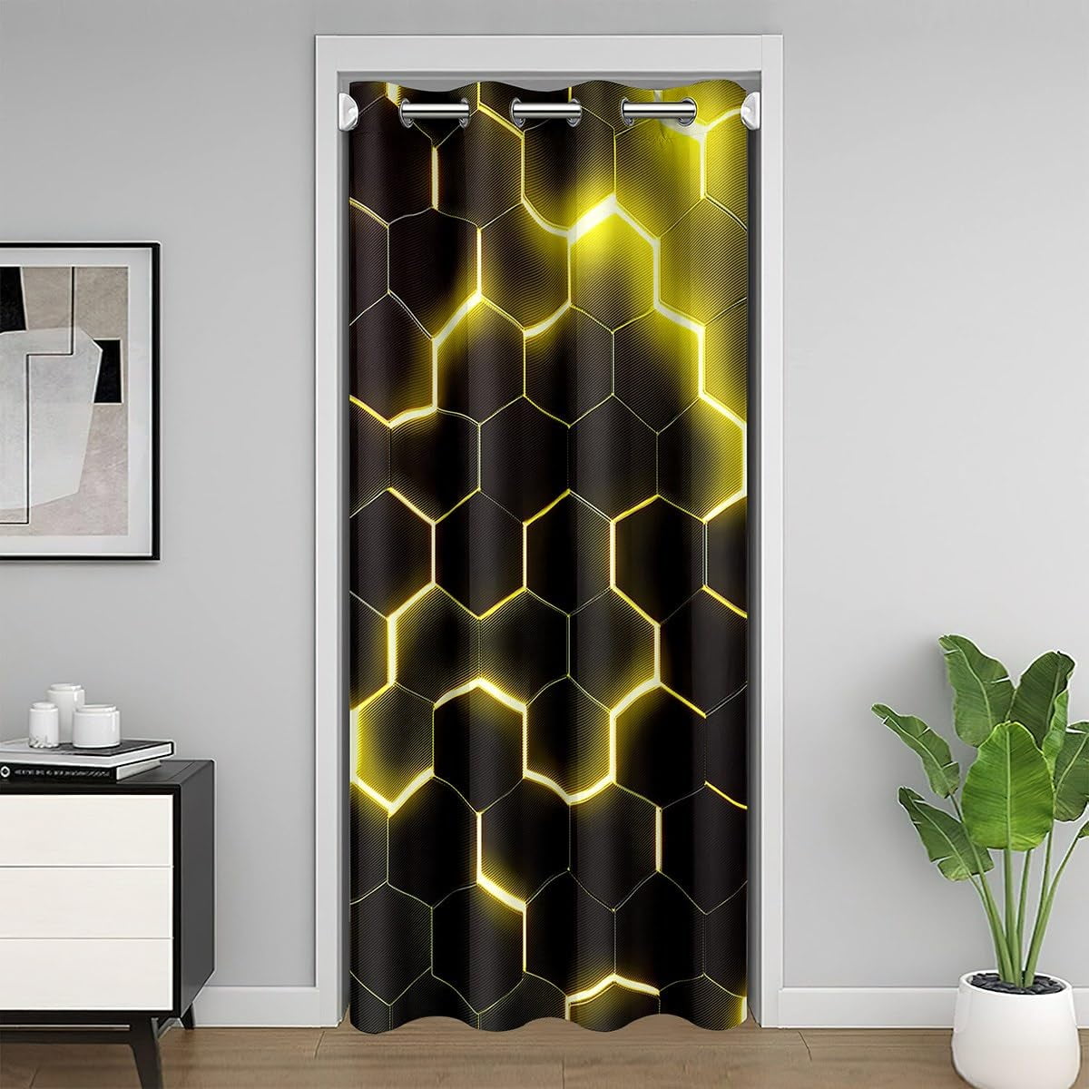 Geometry Hexagon Music Note Door Curtains Closet Noren for Hallway ...