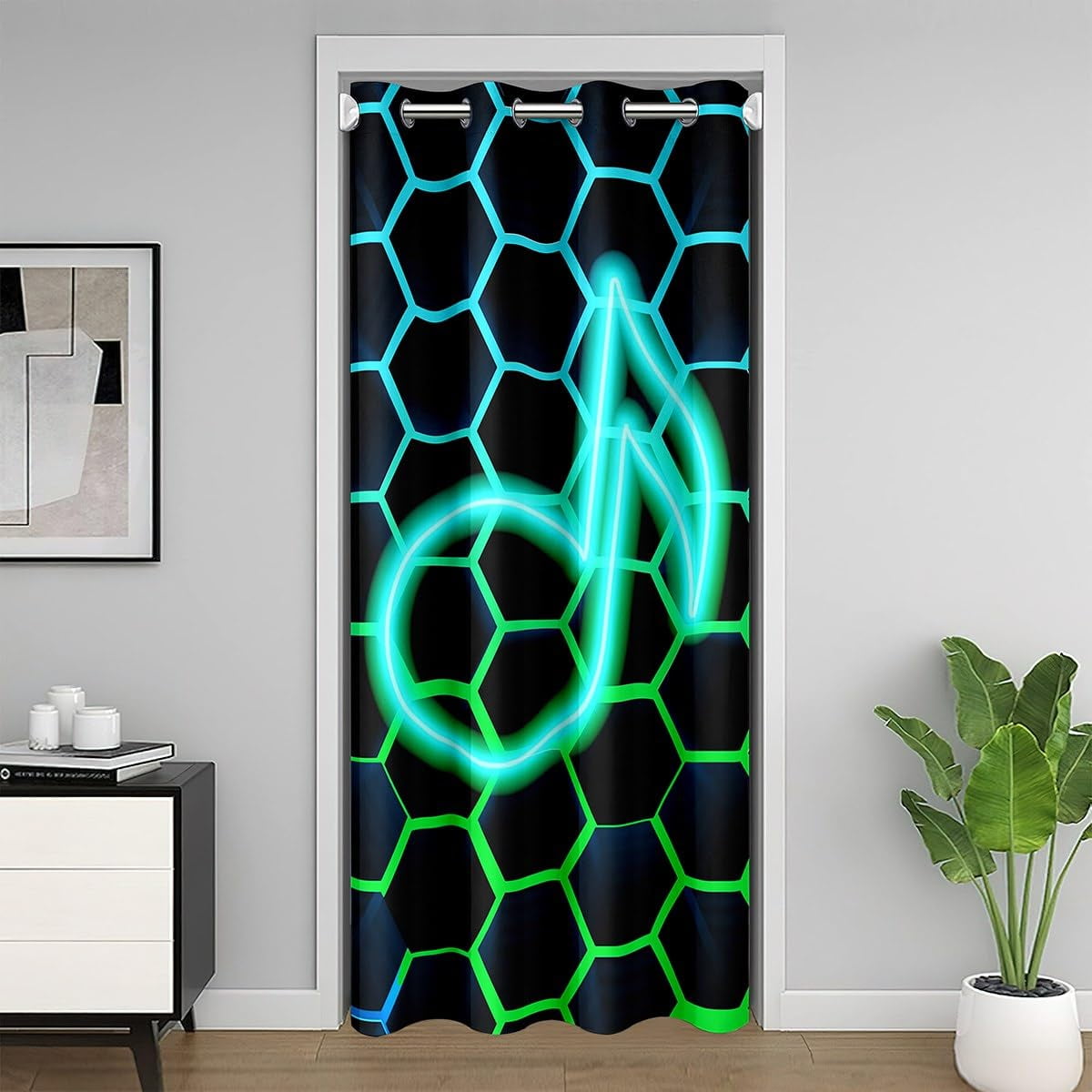 Geometry Hexagon Music Note Door Curtains Closet Noren for Hallway ...