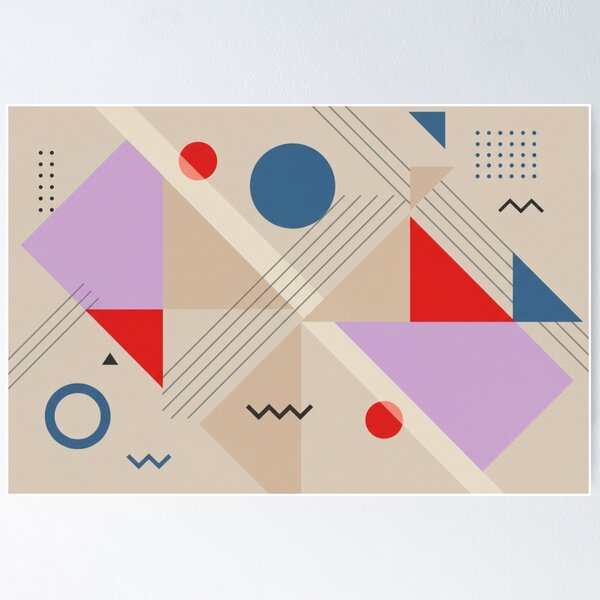 Geometry In Motion: Where Shapes Dance In Color Poster Wall Art, Modern ...