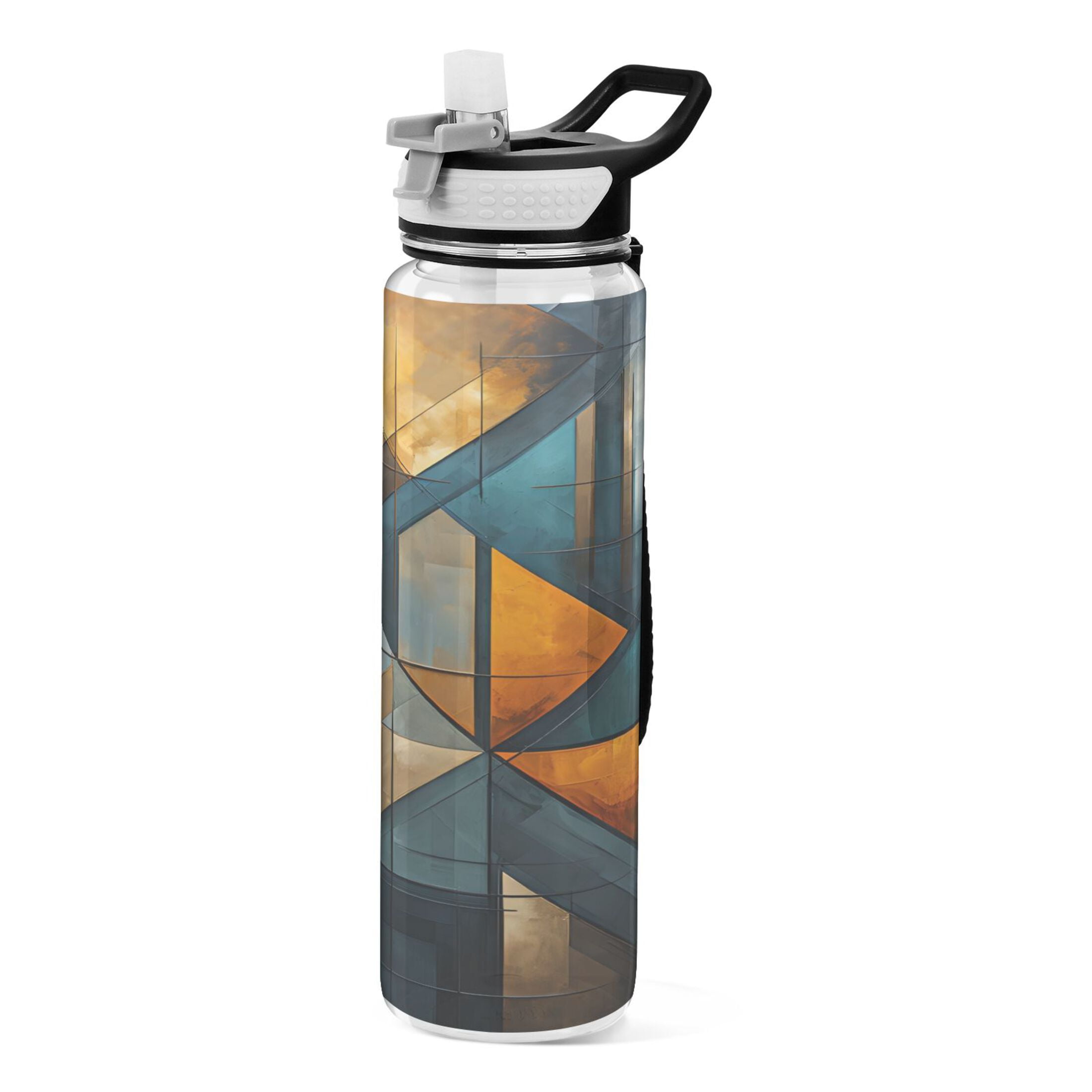 Geometry Lines 32oz Water Bottles with Straw Tritan Leakproof Sports ...