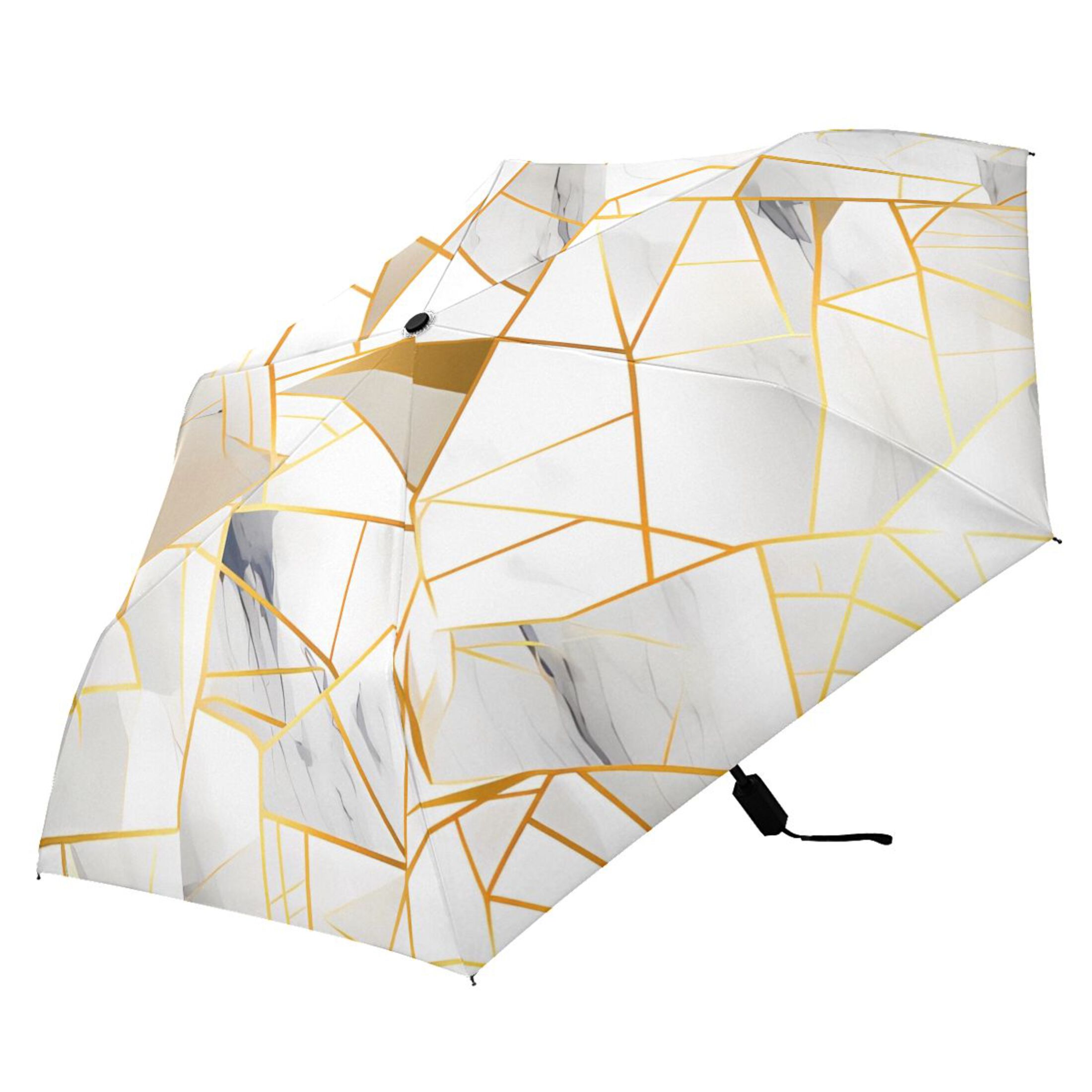 Geometry Marble Compact Folding Umbrella for Rain Windproof Travel ...