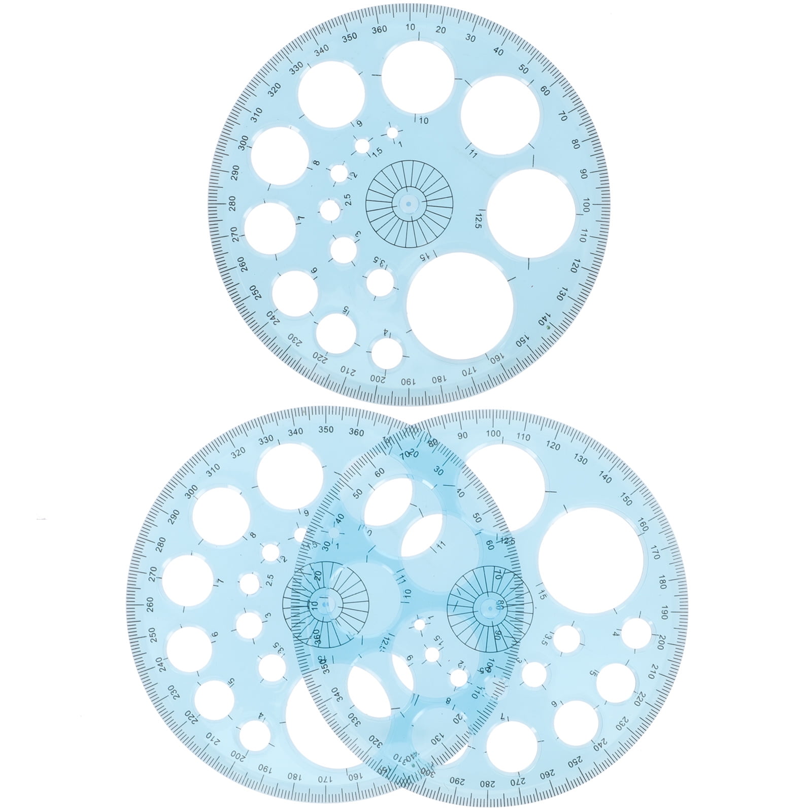 Geometry Measurement Rulers Circle Measuring 3 Pcs Protractor ...