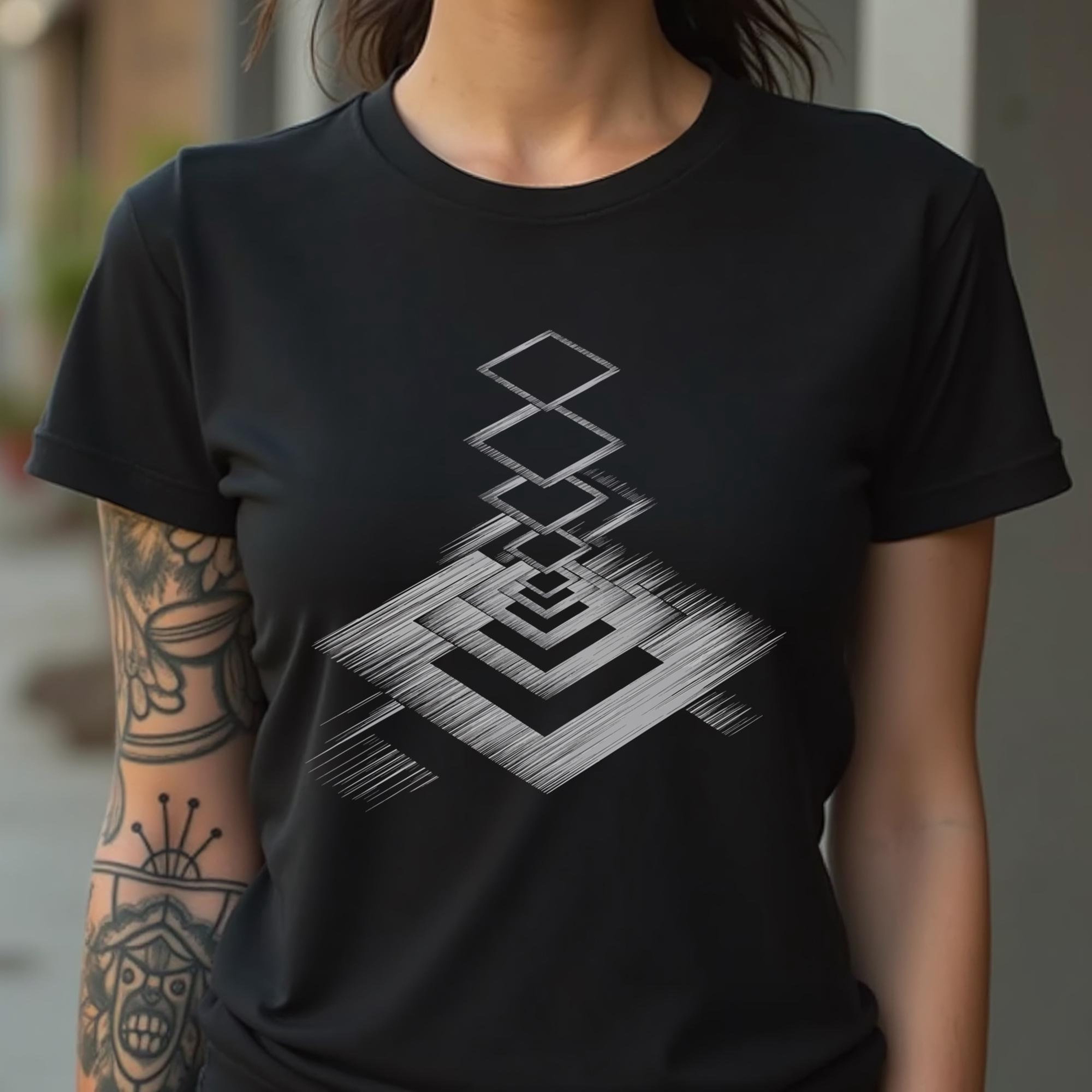 Geometry Patterns Black T-Shirt Gift, Sacred Geometry T shirt, Abstract ...