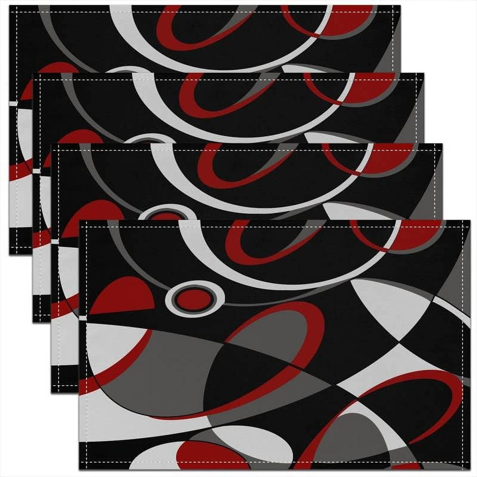 Geometry Placemats for Dining Table 18"x12" Pack of 4 Geometric Strip ...