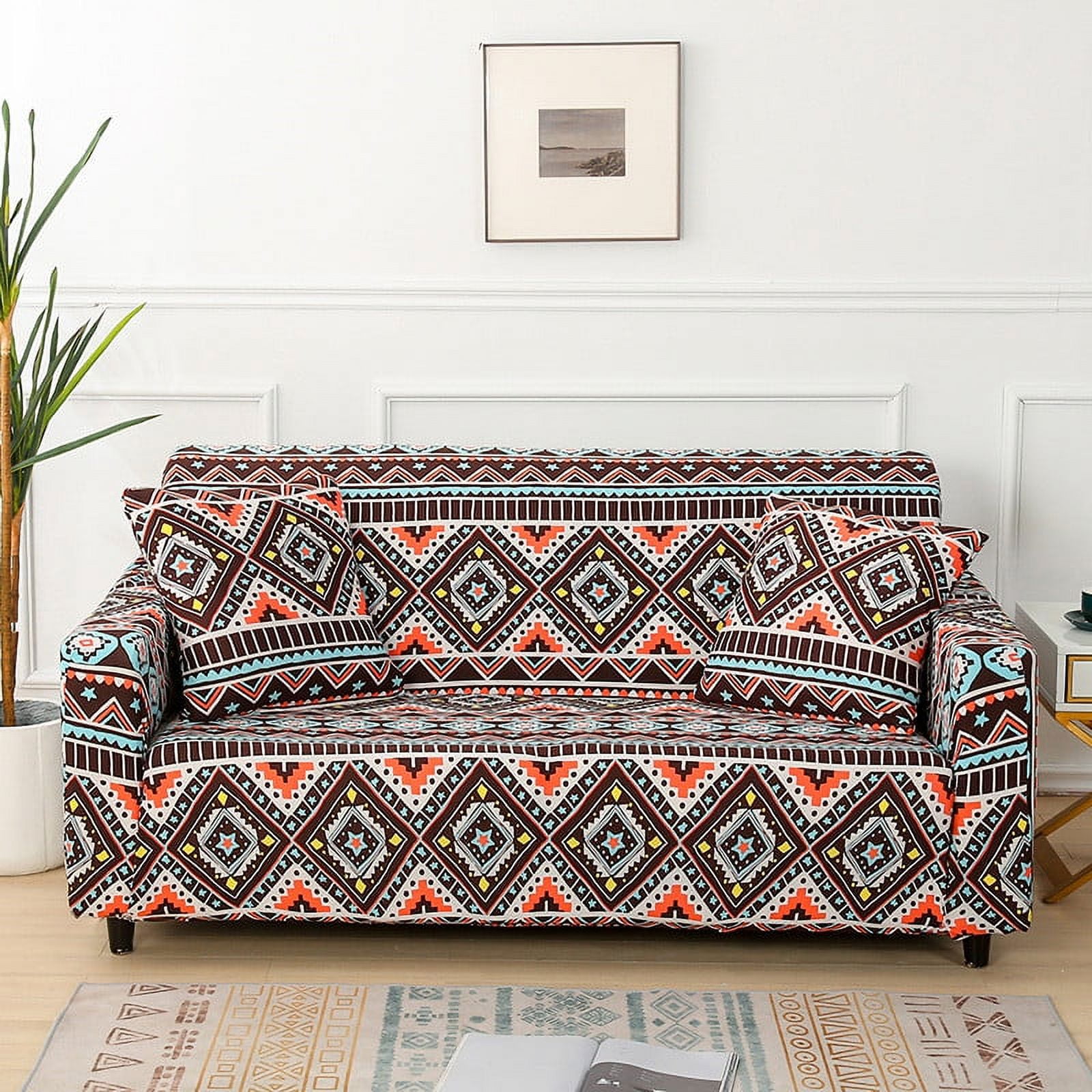 Geometry Printed Sofa Slipcovers Stretch Sofa Covers for Living Room ...