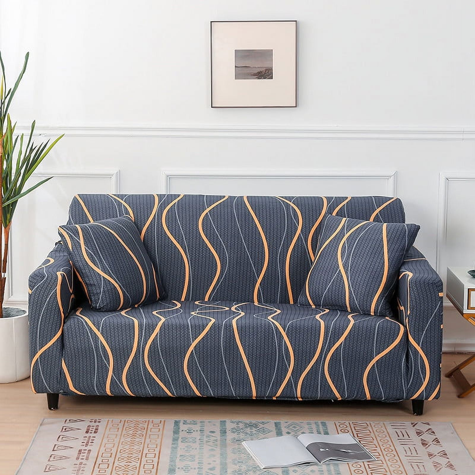 Geometry Printed Sofa Slipcovers Stretch Sofa Covers for Living Room ...