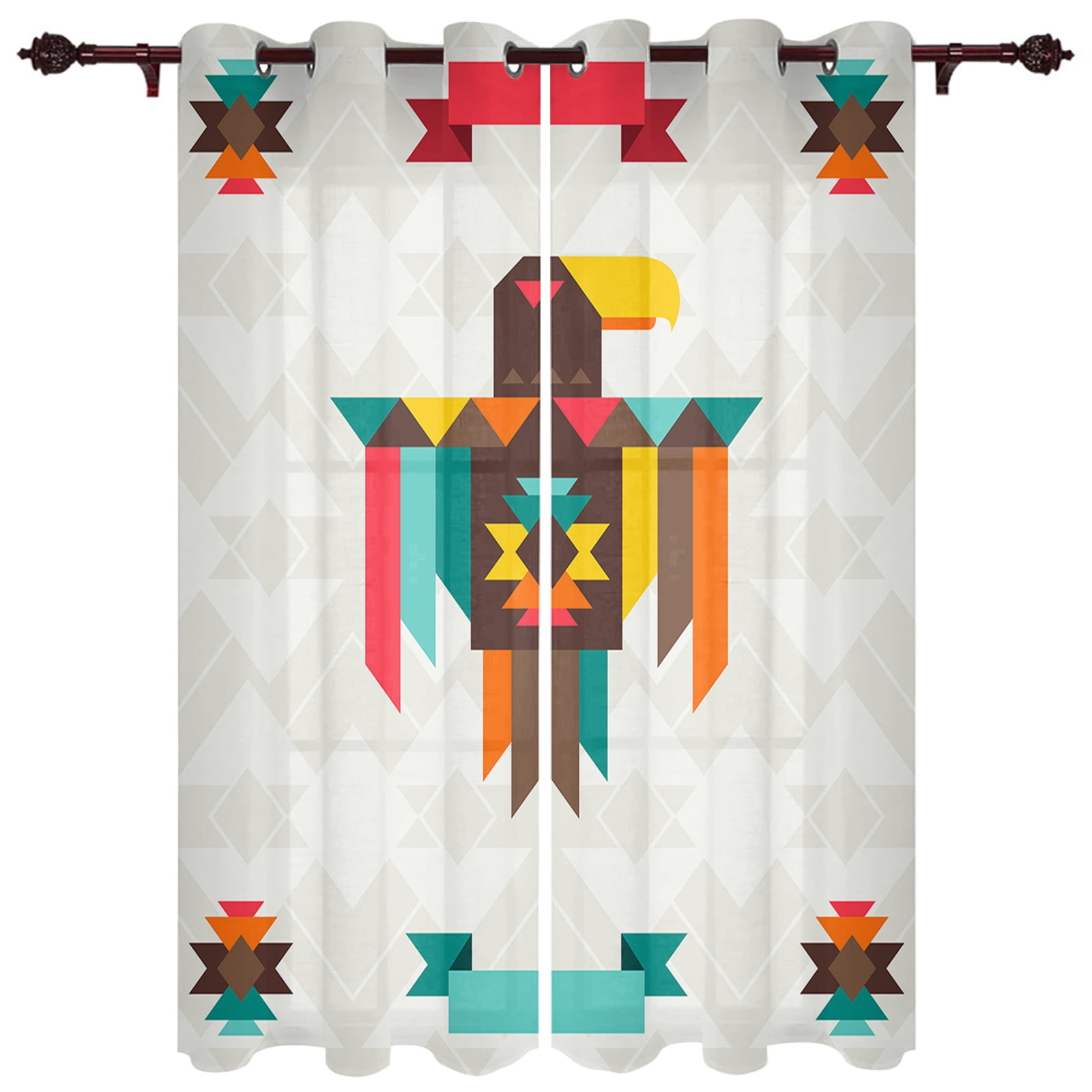 Geometry Rectangle Triangle Window Curtains Kids Room Living Room ...