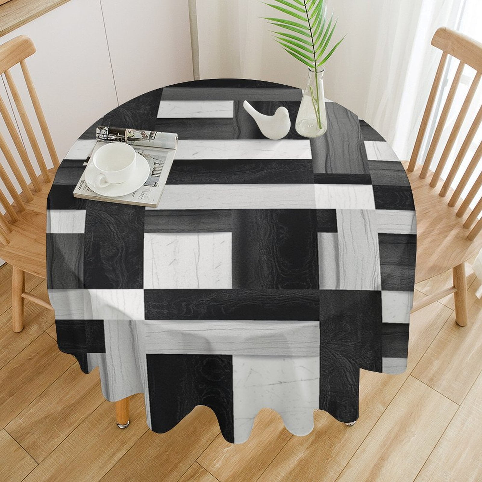 Geometry Round Polyester Tablelcoth Circular Table Cover,Multi-purpose ...