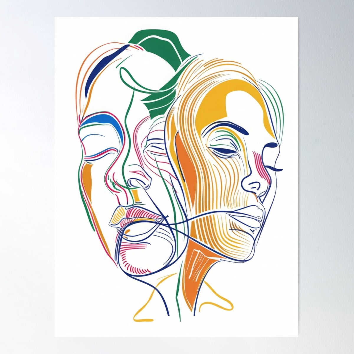 Geometry'S Warm Embrace Poster Wall Art, Modern Wall Decor For Living ...