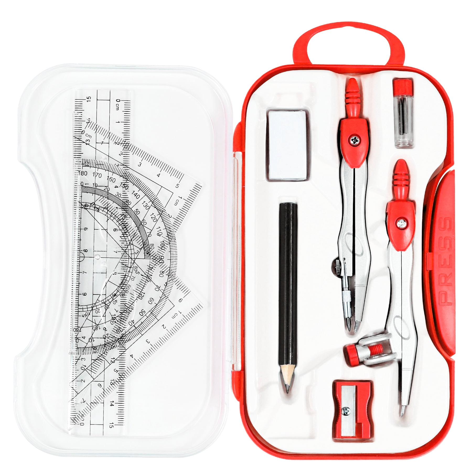 Vobou 10 Pieces Math Geometry Kit Set Student Supplies with ...