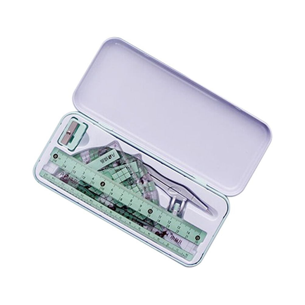 Toyandona 8 Piece Geometry Drawing Set Metal Compasses Ruler Pencil ...