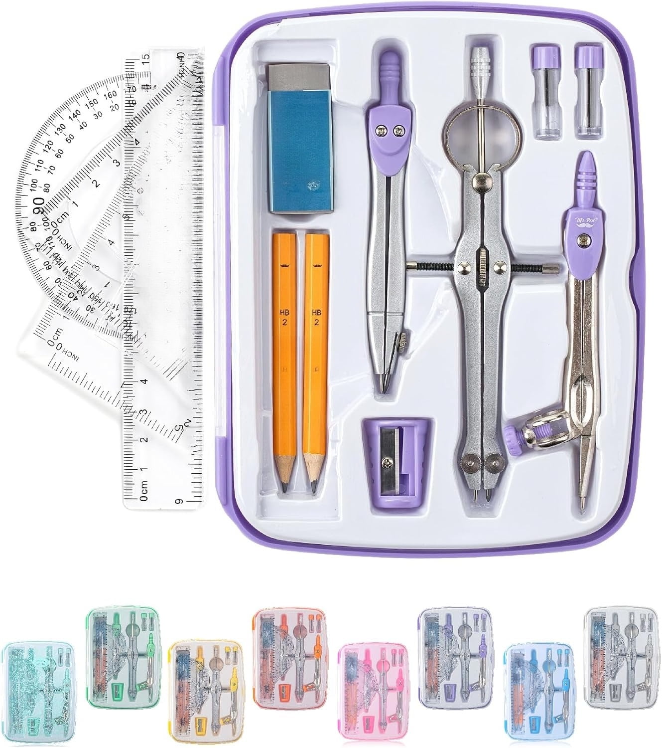Geometry Set,Compass for Geometry Compass, Geometry Kit Set with ...