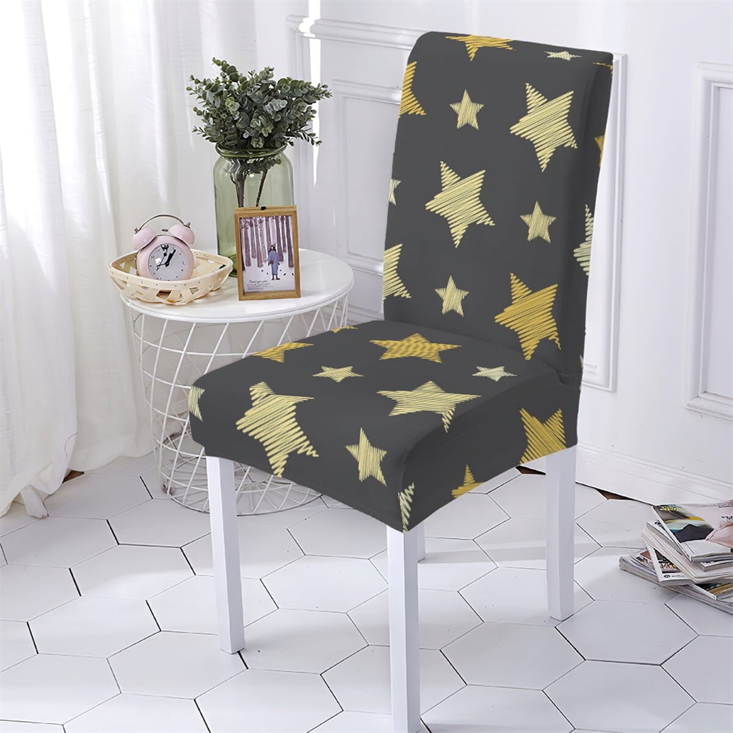 Geometry Style Cover Chair Dining Room Chairs Covers Five-Pointed Star ...