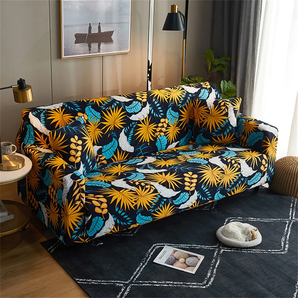 Geometry Style Sofa Cover Plant Lattice Flower Elastic Full Package ...