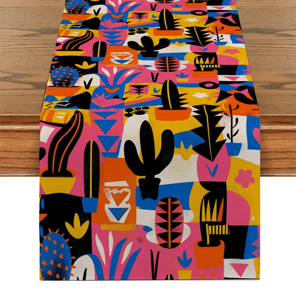 Geometry Table Runners for Dining Table r Cactus ration Accessories ...