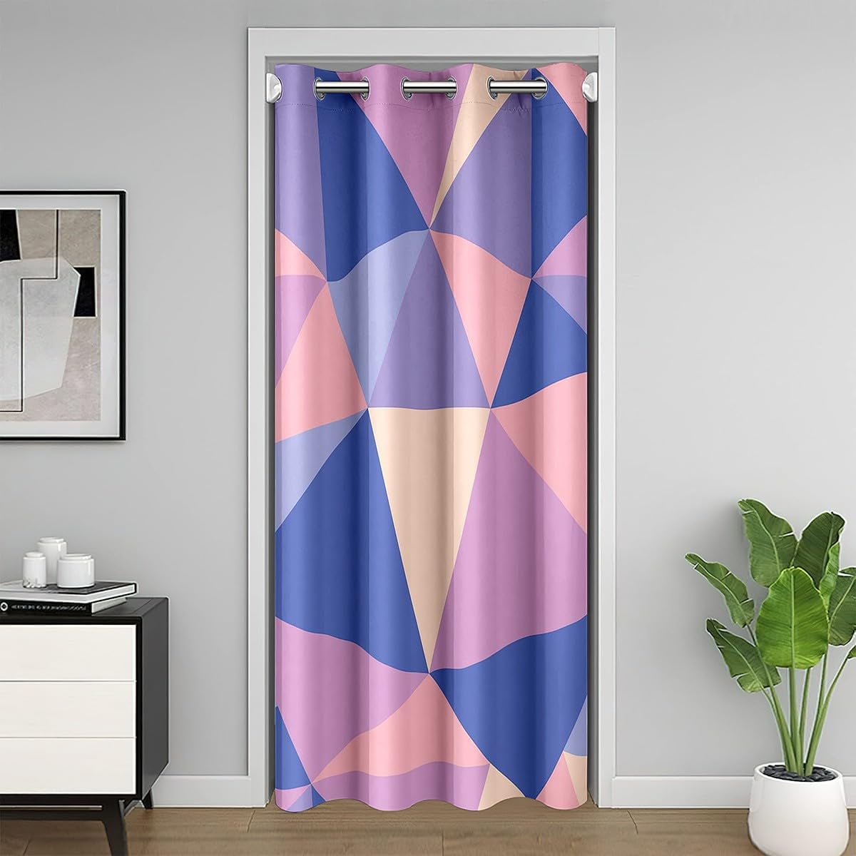 Geometry Triangle Sky Cloud Door Curtains for Doorway Closet Curtain ...
