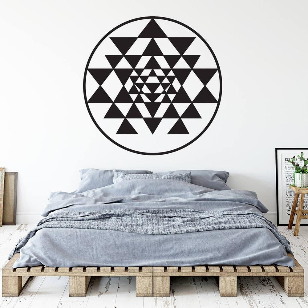 Geometry Wall Sticker Sri Yantra Sacred Geometry Vinyl Wall Decal ...
