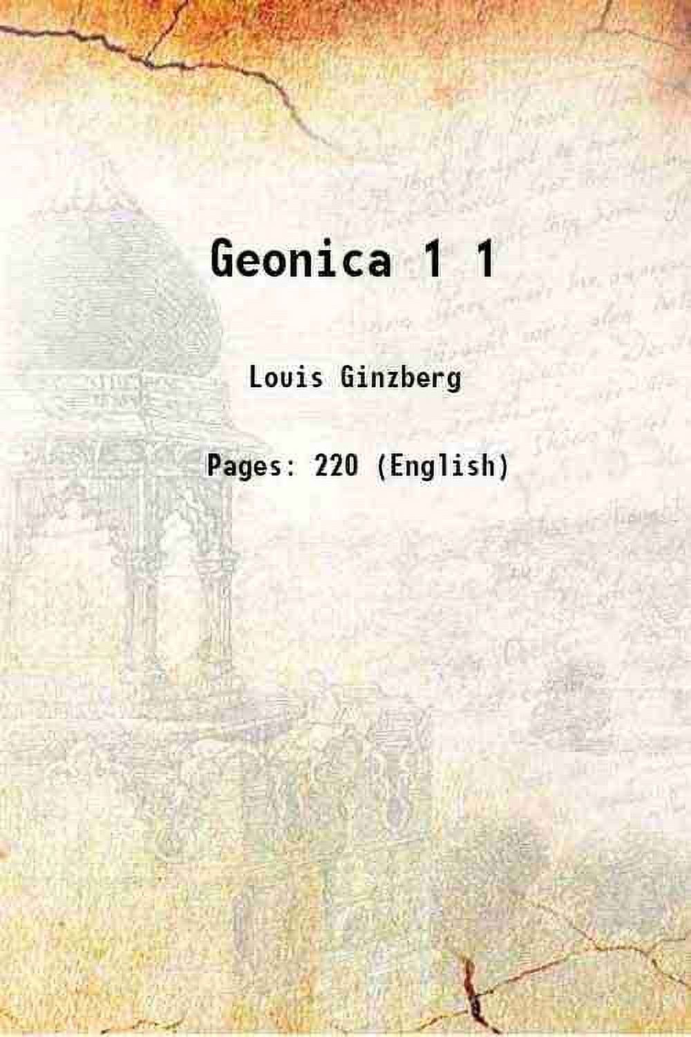 Geonica Volume 1 1909 [Hardcover] - Walmart.com