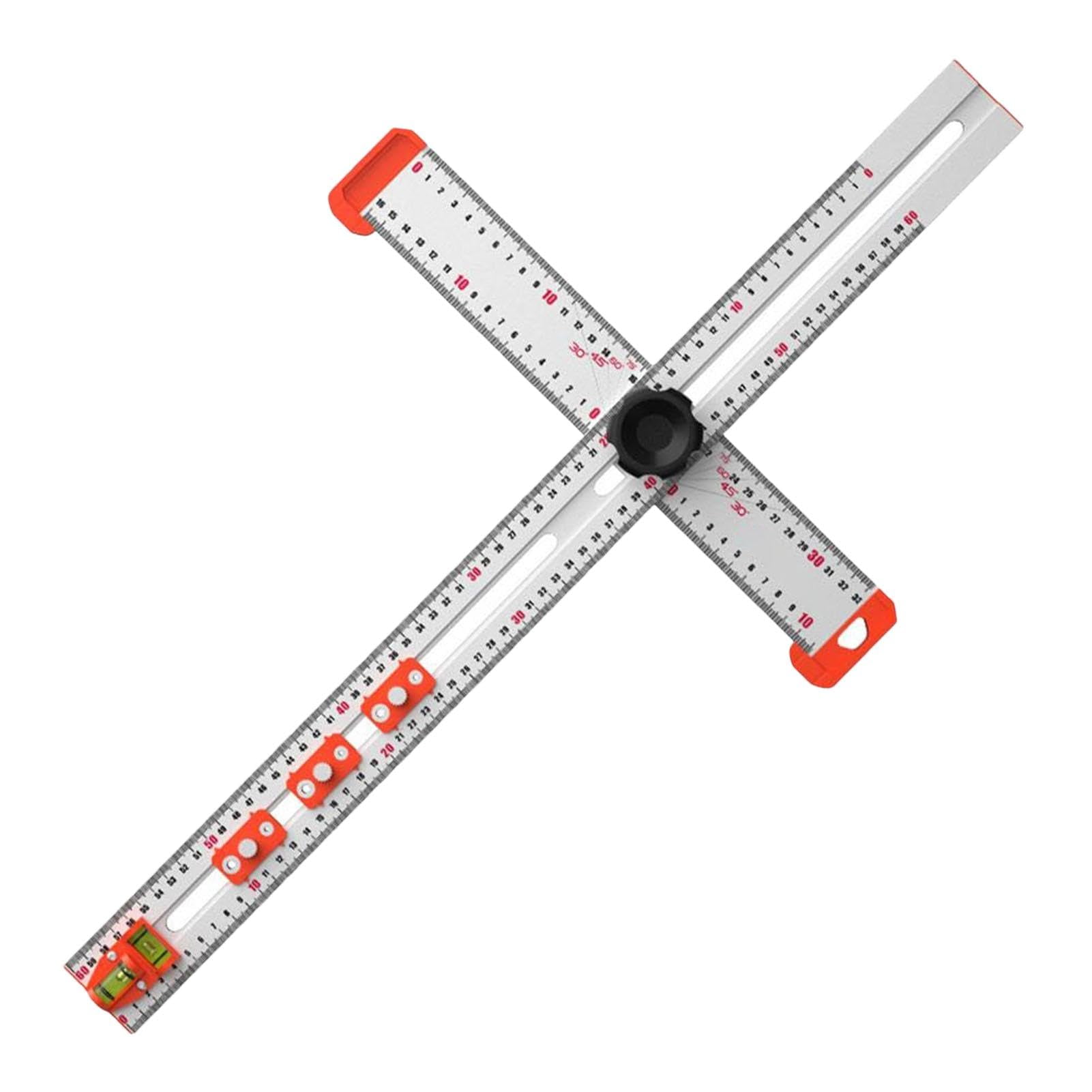 Geonoy 2-in-1 Drilling Positioning Rulers, Adjustable Angle T-Square ...